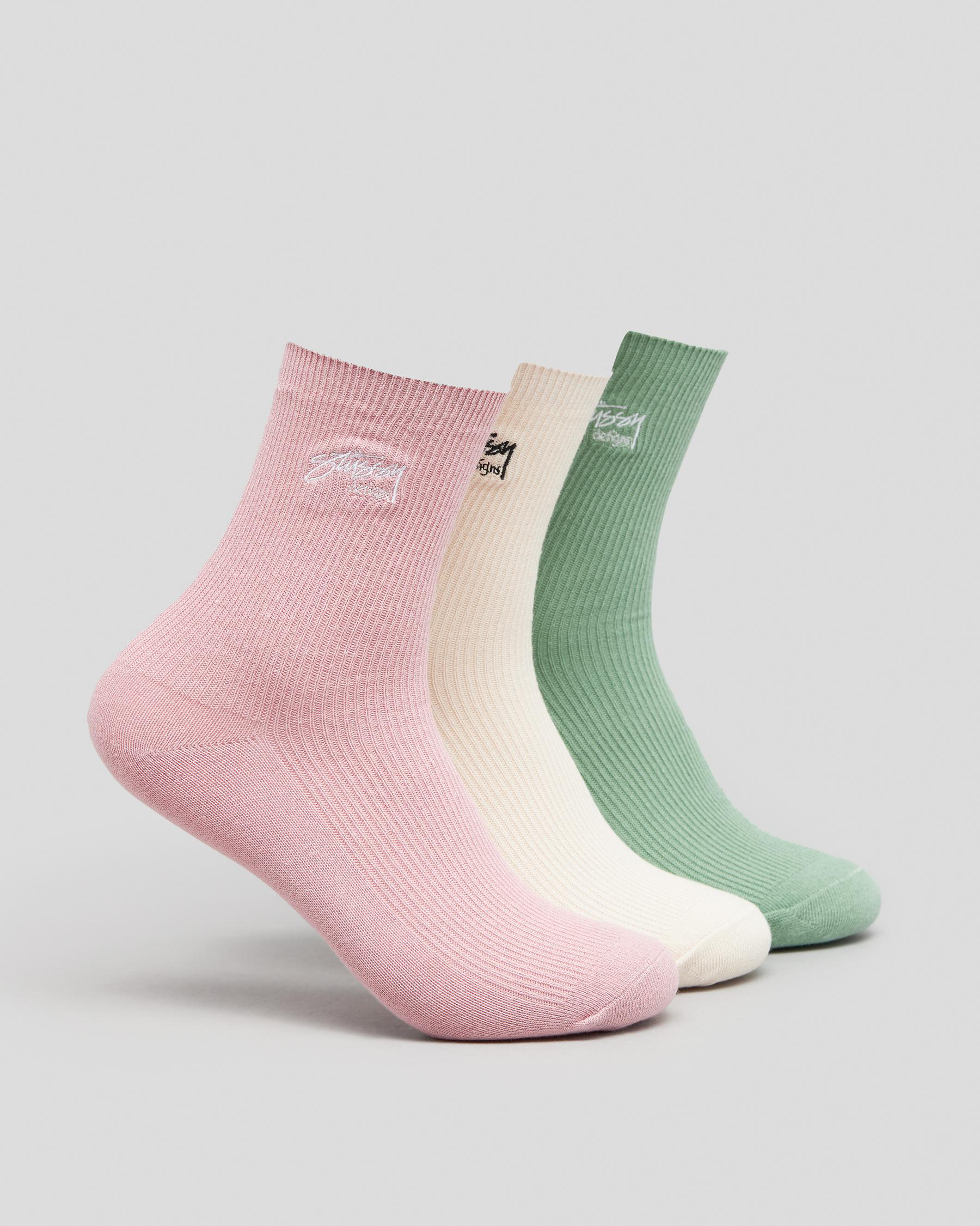Shop Stussy Womens Designs Rib Sock Pack In Multi - Fast Shipping ...