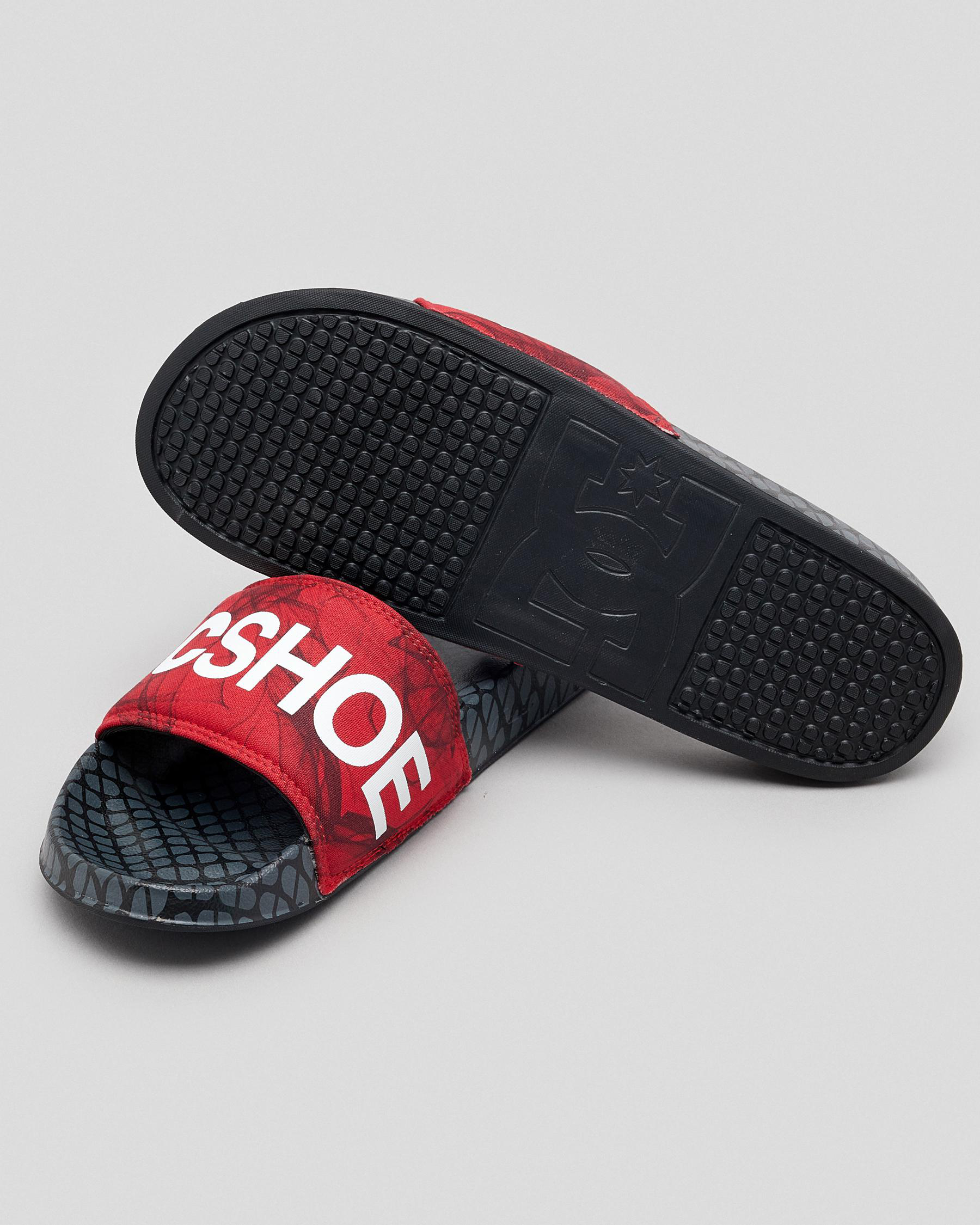 Shop DC Shoes DC Slide SE Slides In Black/red Print - Fast Shipping ...