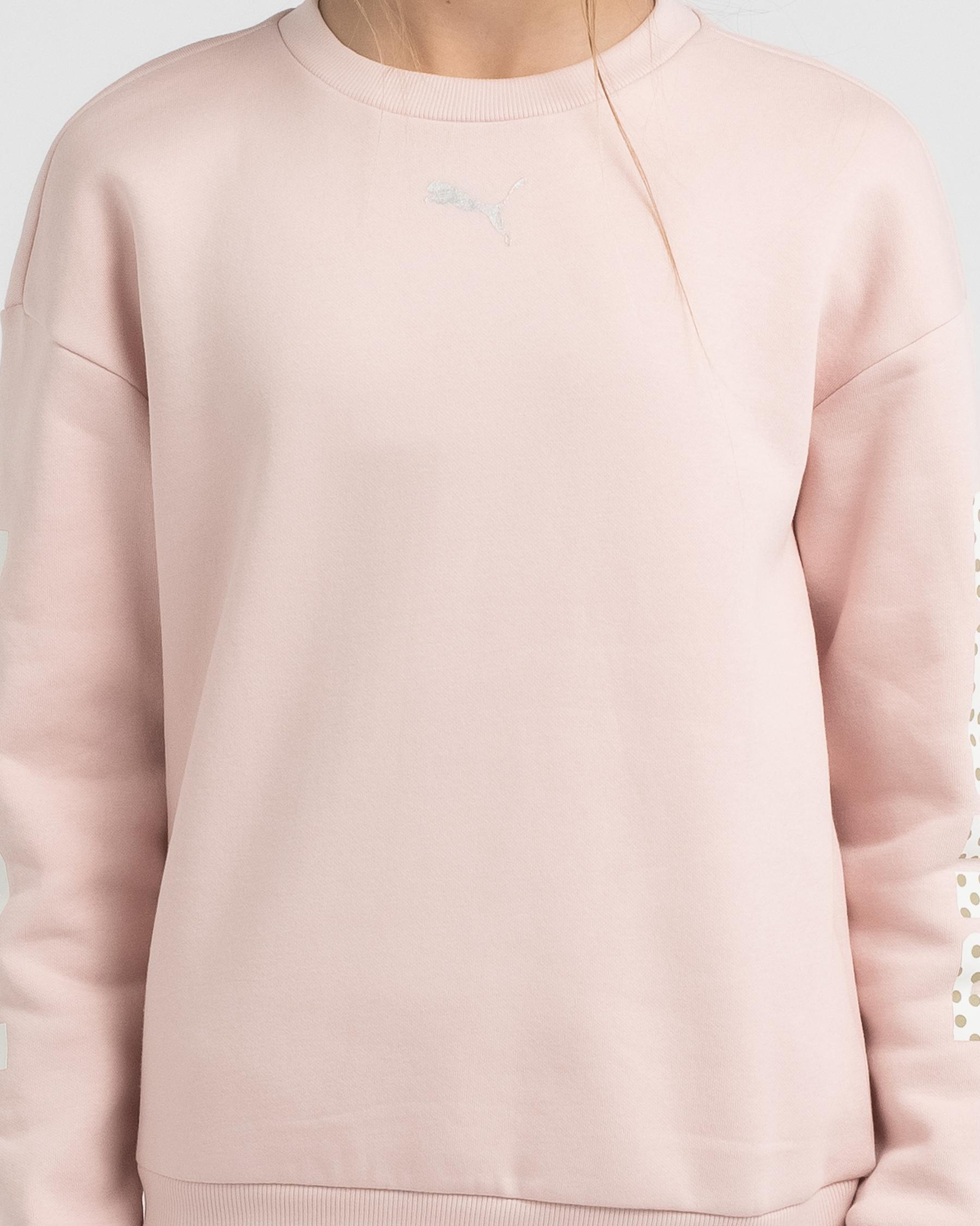 Shop Puma Girls' Alpha Sweatshirt In Lotus - Fast Shipping & Easy ...