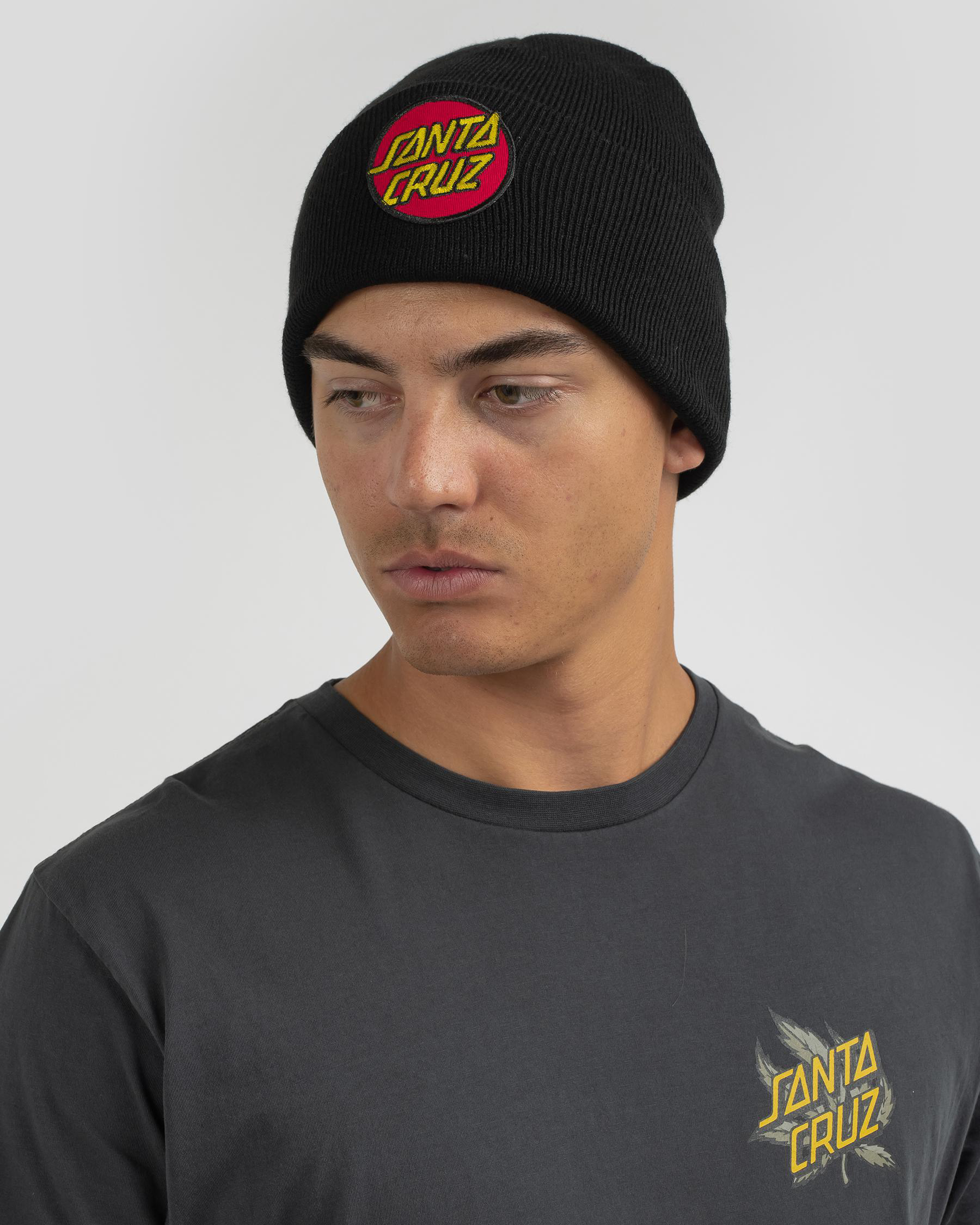 Shop Santa Cruz Other Dot Beanie In Black - Fast Shipping & Easy ...