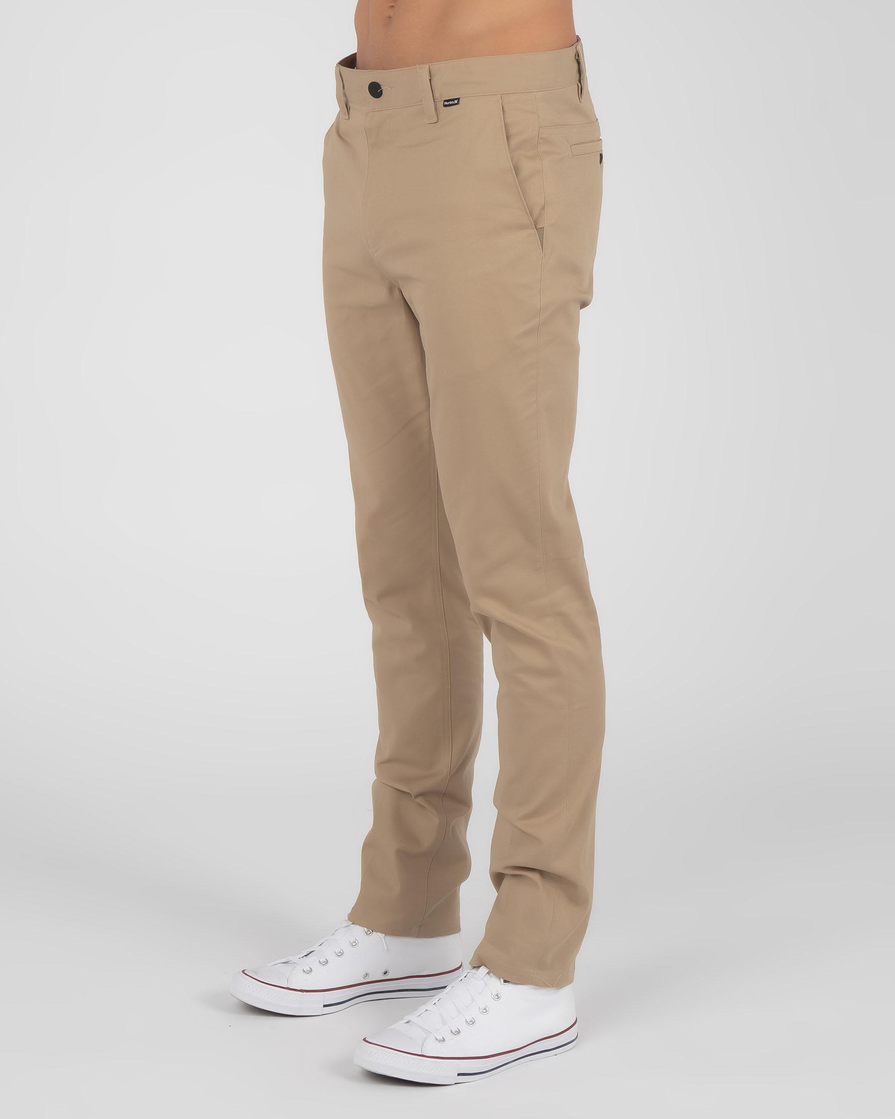 Shop Hurley Corman Slim Stretch Chino Pants In Khaki - Fast Shipping ...