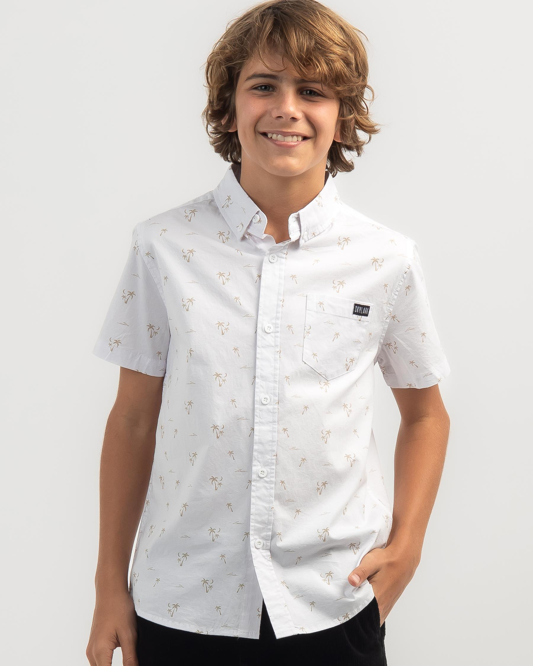 Shop Skylark Boys' Quartermaster Short Sleeve Shirt In White - Fast ...