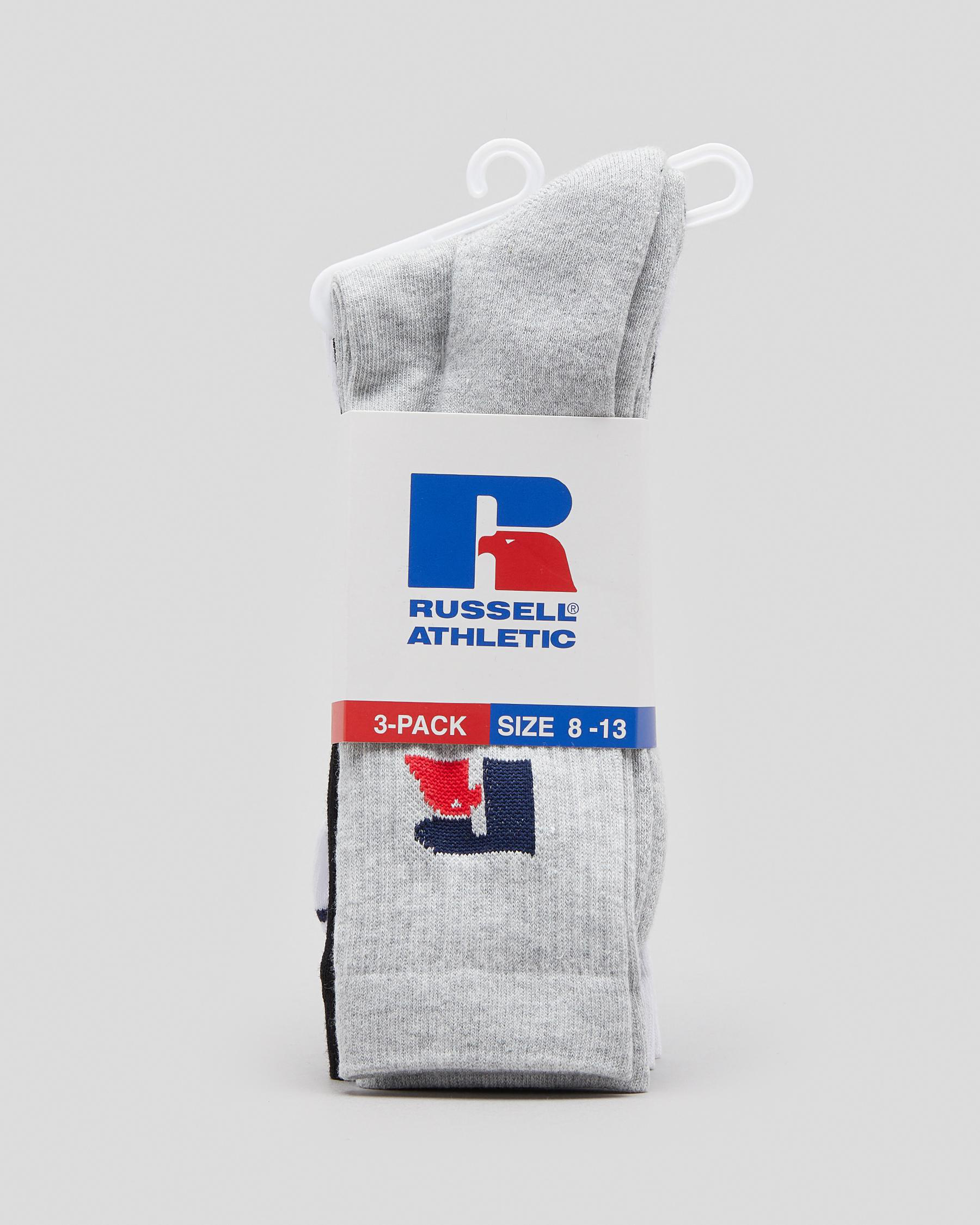 Shop Russell Athletic Russell Athletic Classic Socks 3 Pack In White ...