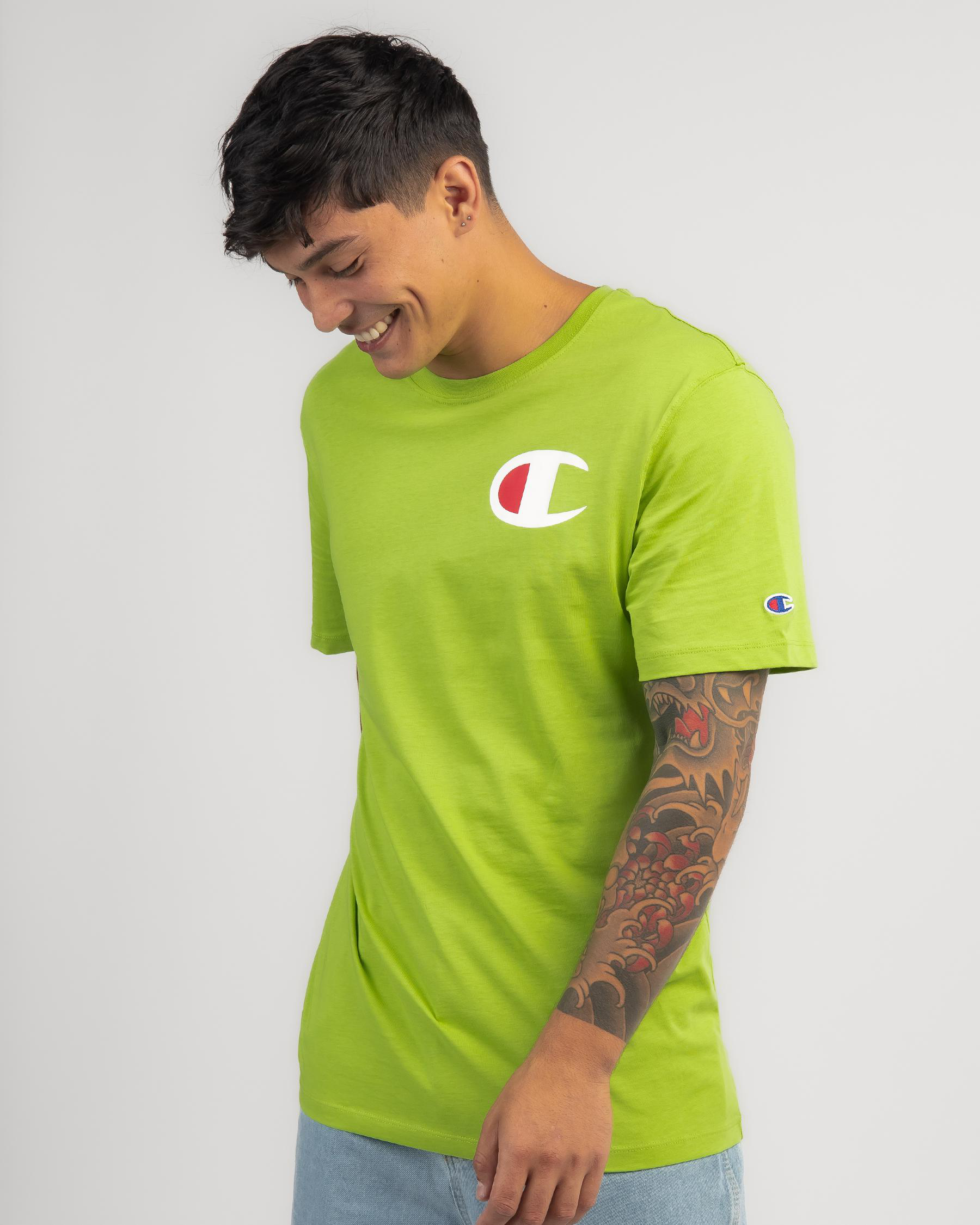 Shop Champion C Logo T-Shirt In Wannabe - Fast Shipping & Easy Returns ...
