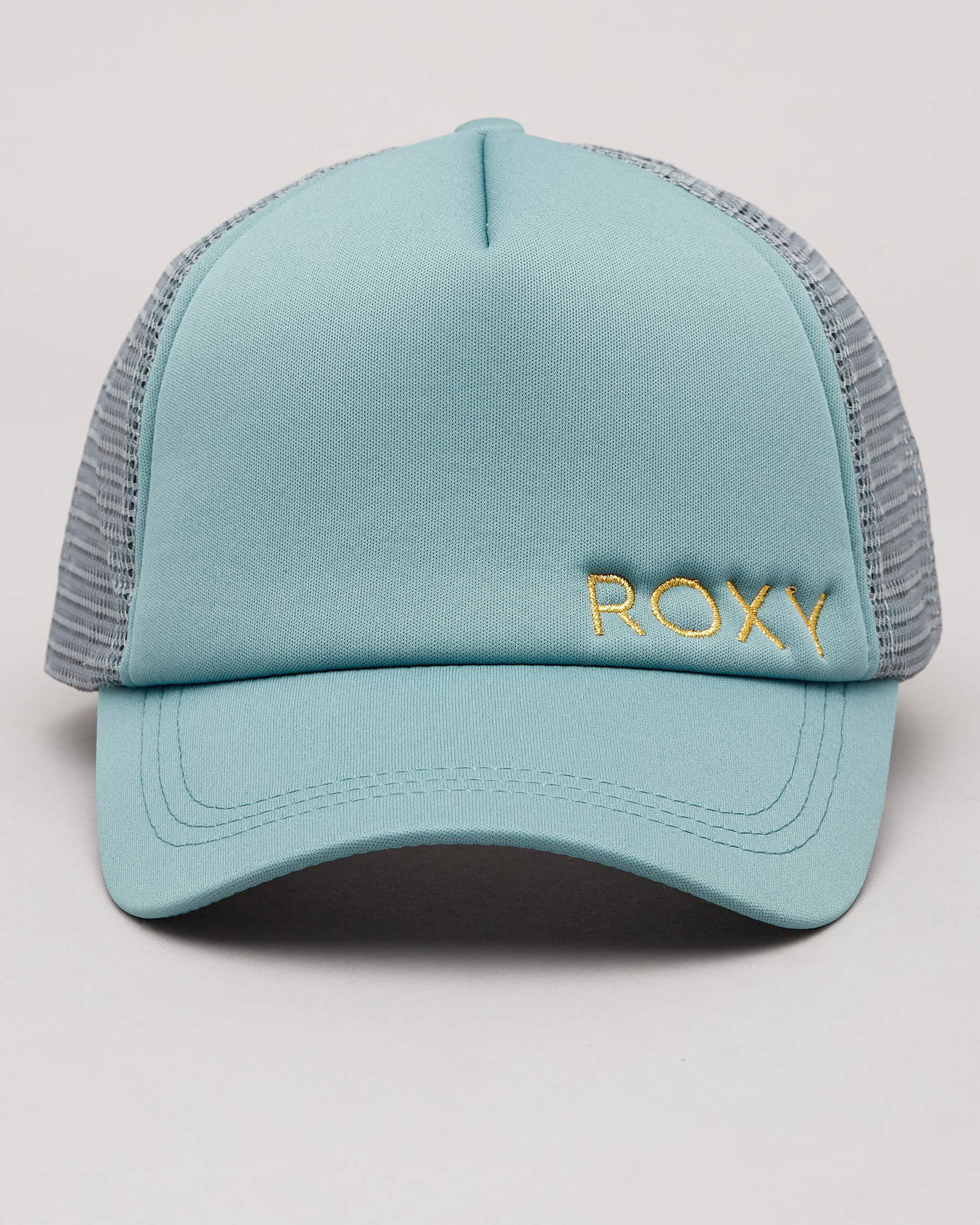 Shop Roxy Finishline 2 Trucker Cap In Oil Blue - Fast Shipping & Easy ...
