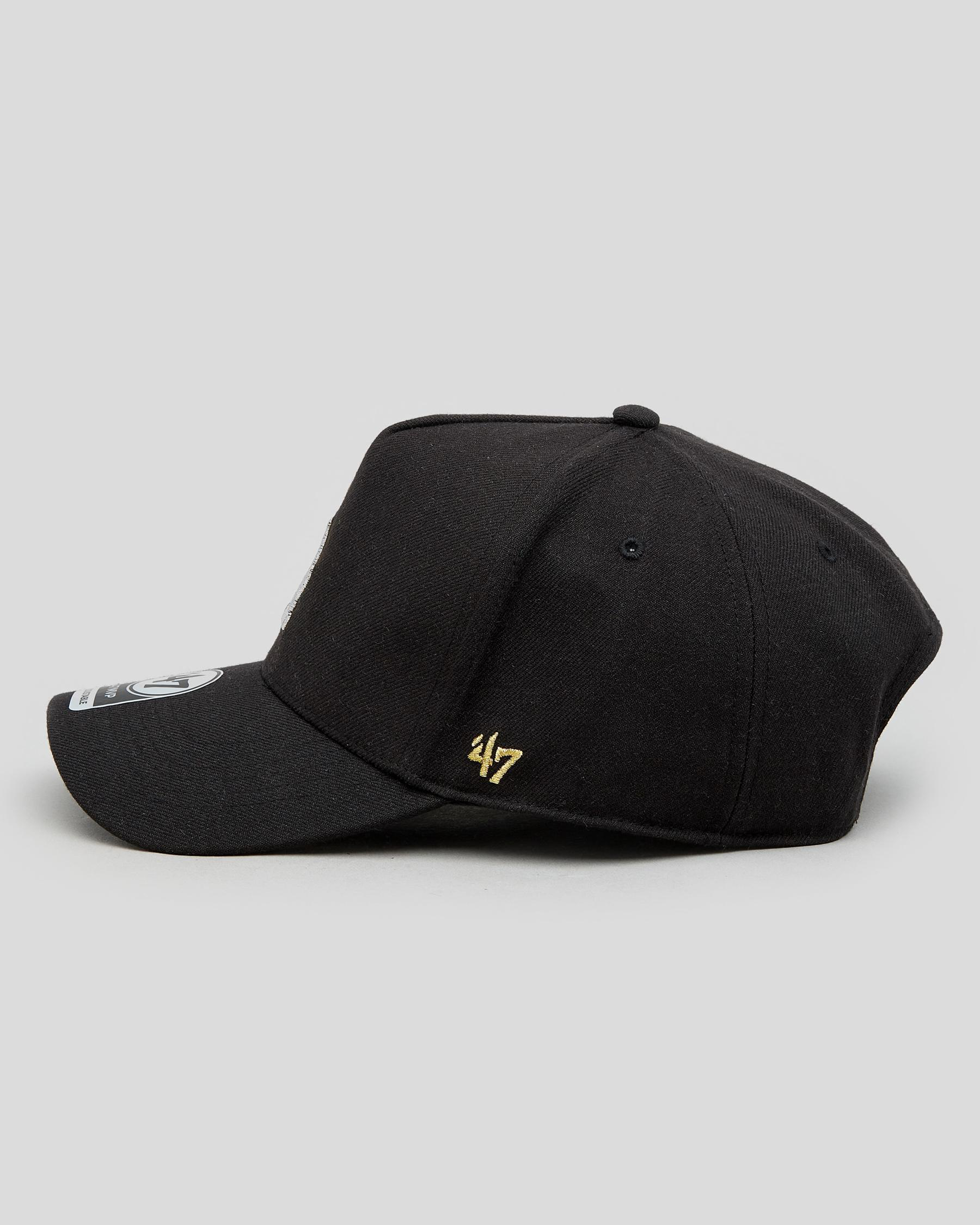 Shop Forty Seven LA Dodgers Metallic Snapback Cap In Black/gold - Fast ...