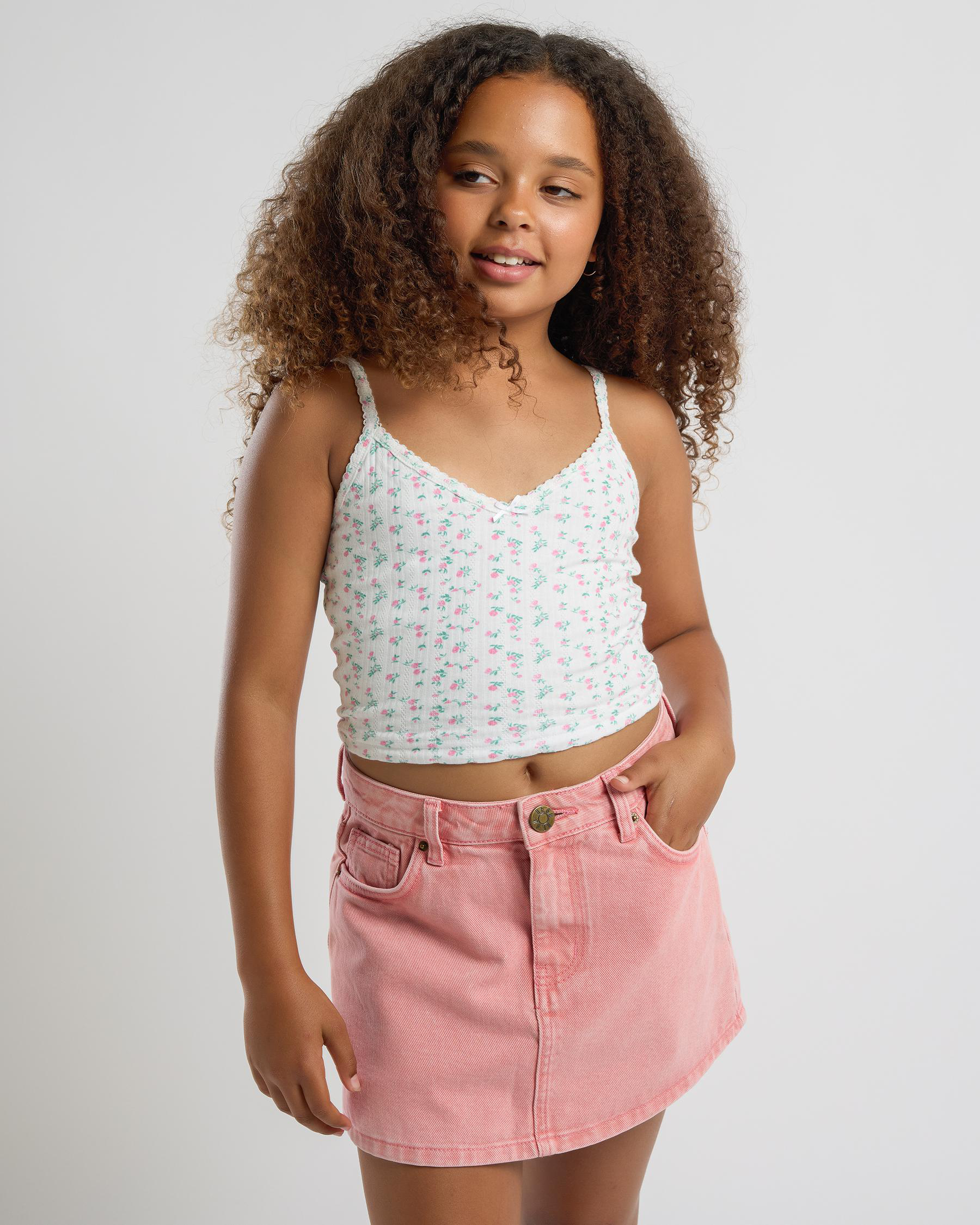 Shop Mooloola Girls' Gigi Floral Cami Top In Pink Floral - Fast ...