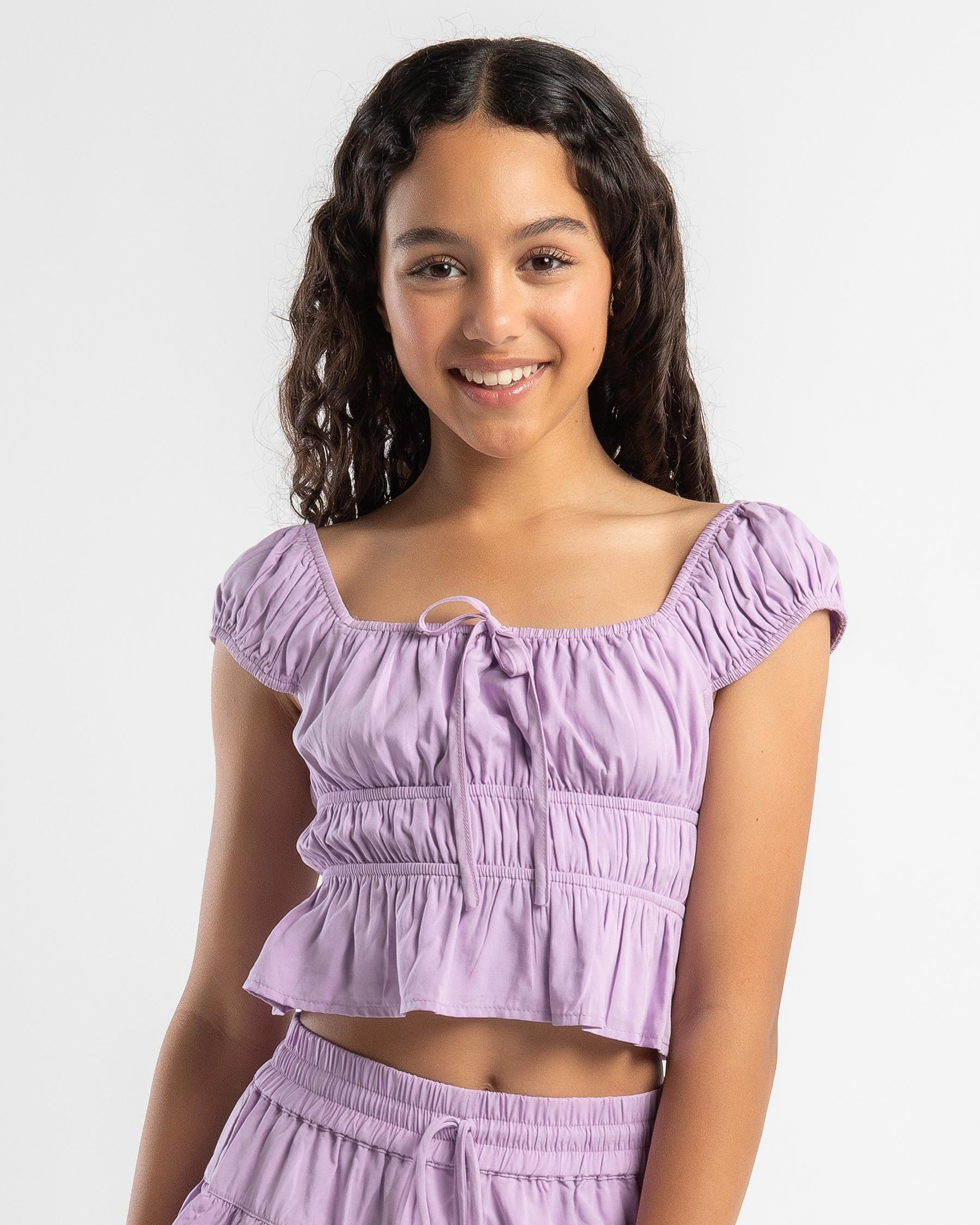 Ava And Ever Girls' Lulu Crop Top In Lilac - FREE* Shipping & Easy Returns - City Beach New Zealand