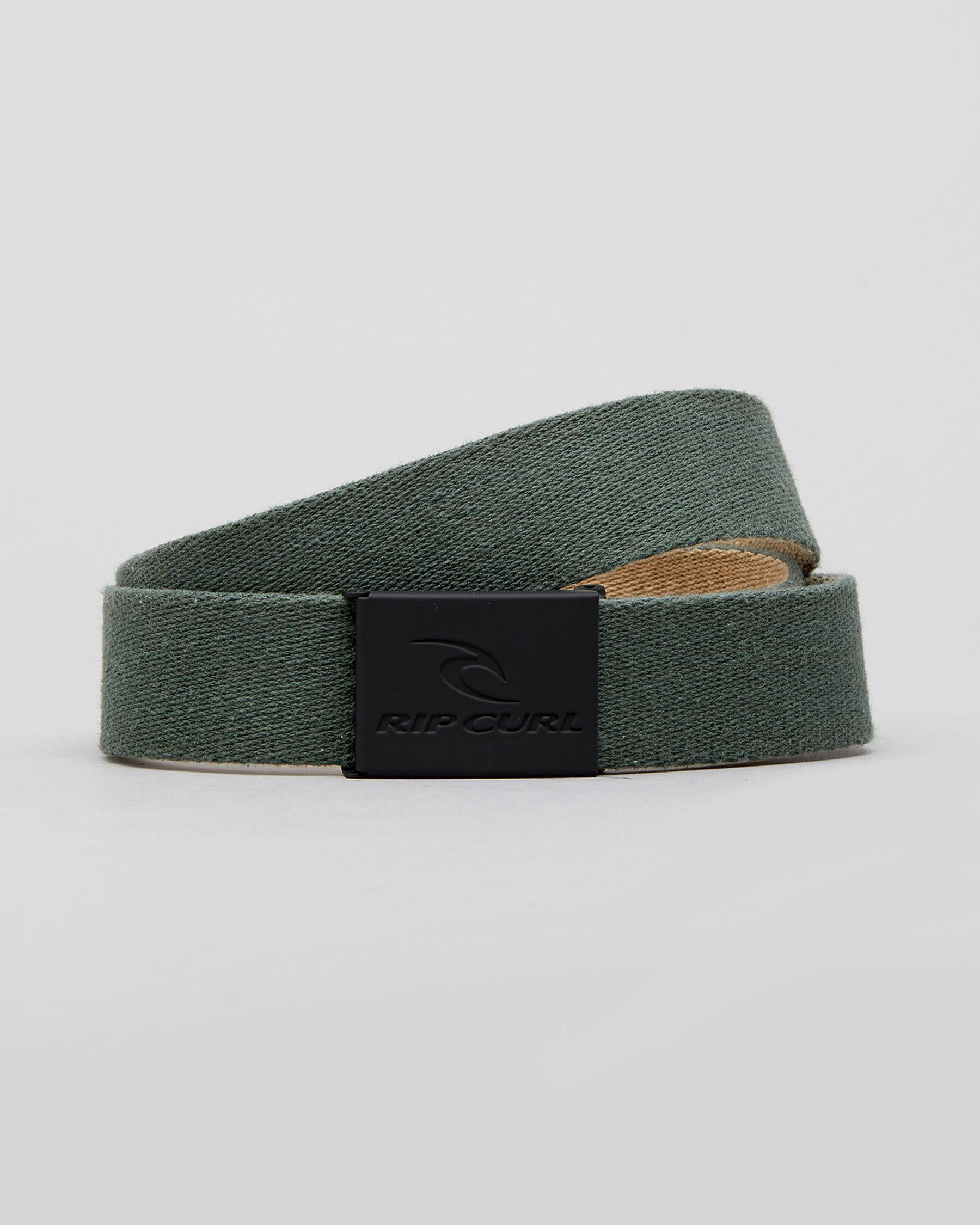 Shop Rip Curl Snap Revo Web Belt In Dark Olive - Fast Shipping & Easy ...