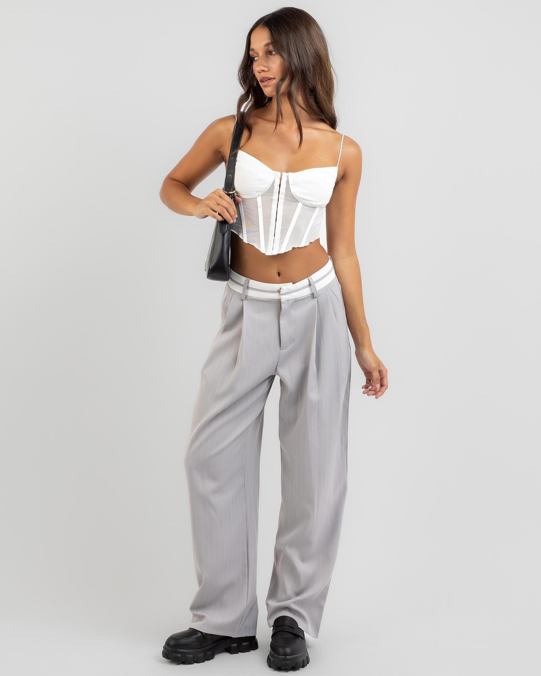 Alive Girl Nelly Mesh Corset Top In White - Fast Shipping & Easy ...