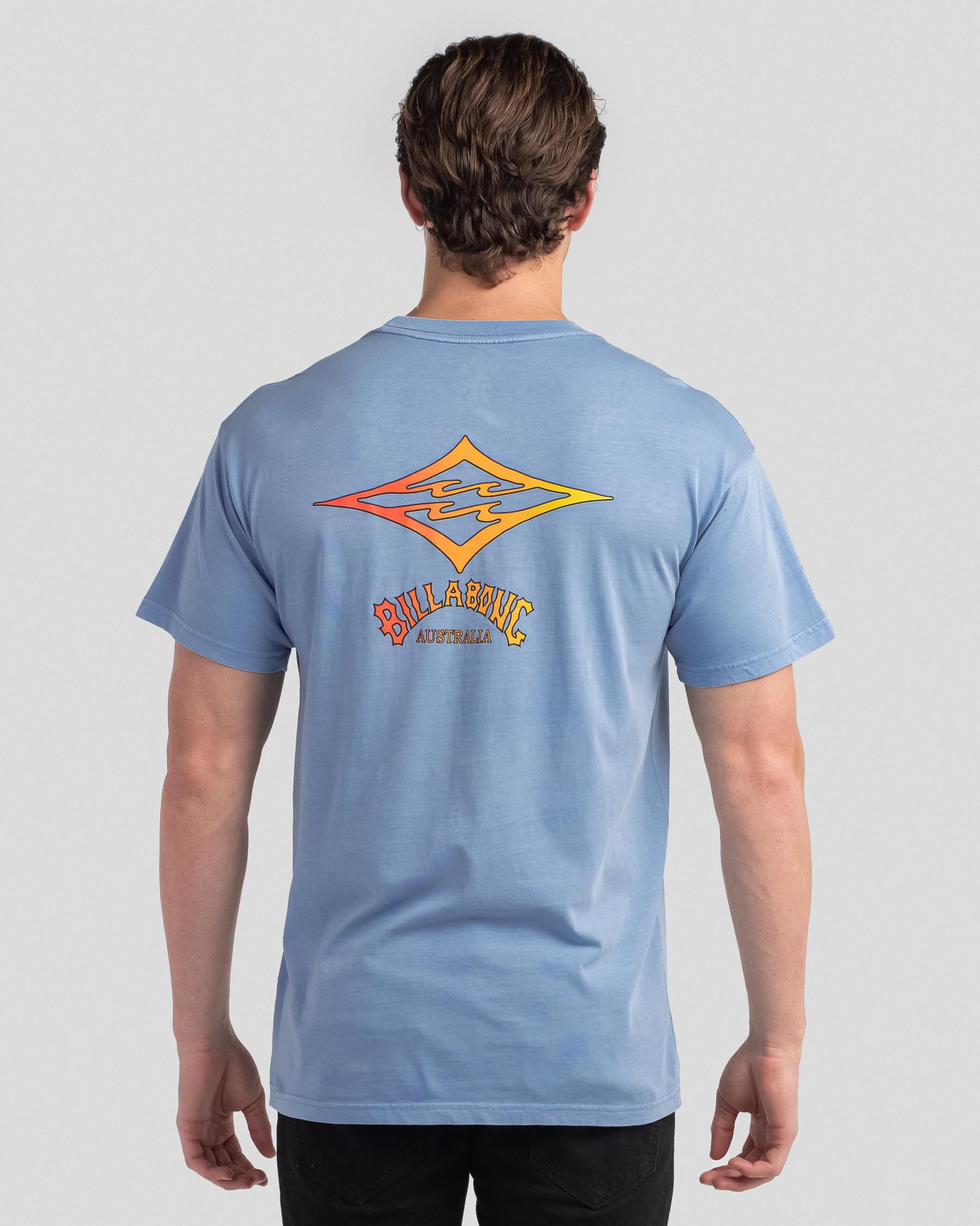 Shop Billabong Diamond Face T-Shirt In Dusty Blue - Fast Shipping ...