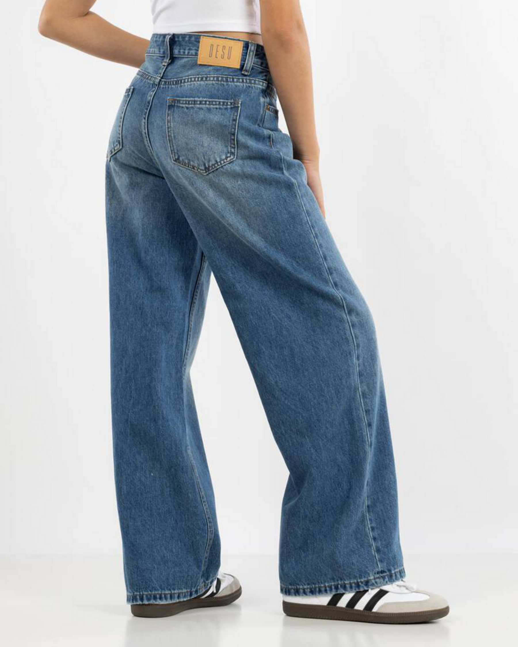 DESU Girls' Soho Wide Leg Jeans In Blasted Dark Blue - FREE* Shipping & Easy Returns - City ...