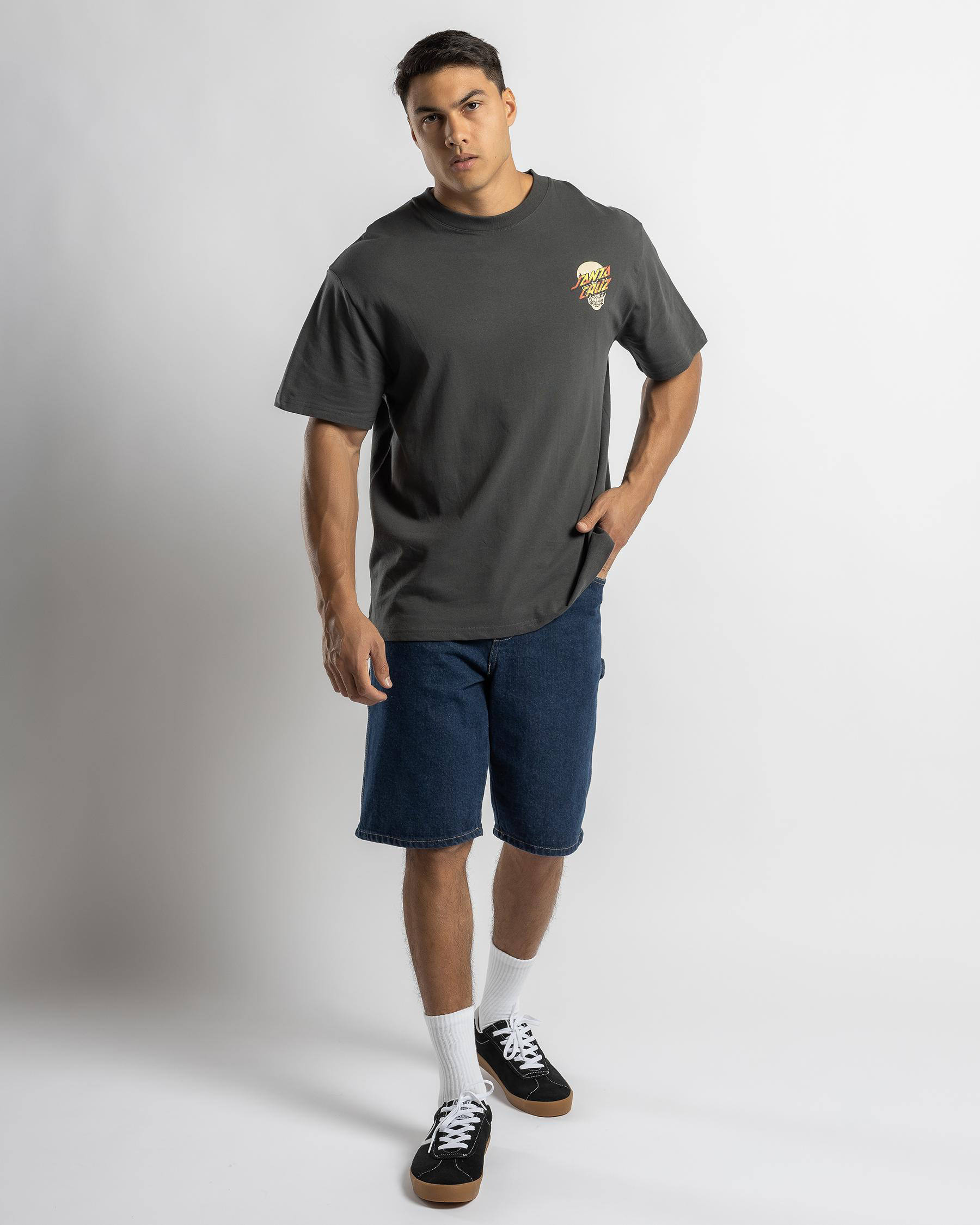 Shop Santa Cruz Dressin Rose Crew Three T-Shirt In Washed Black - Fast ...