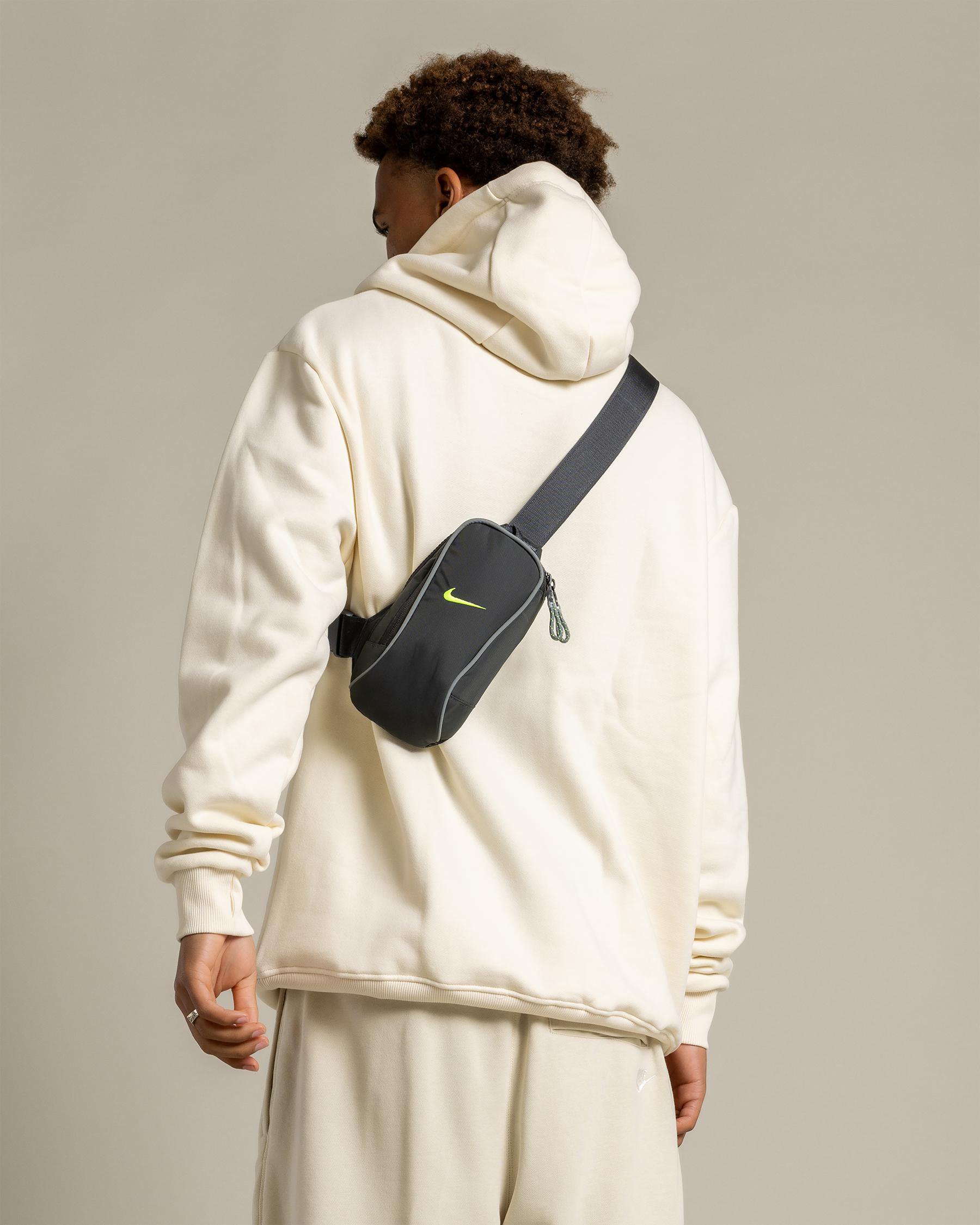 Nike Sportswear Essentials Crossbody Bag In Anthracite/smoke Grey/volt ...