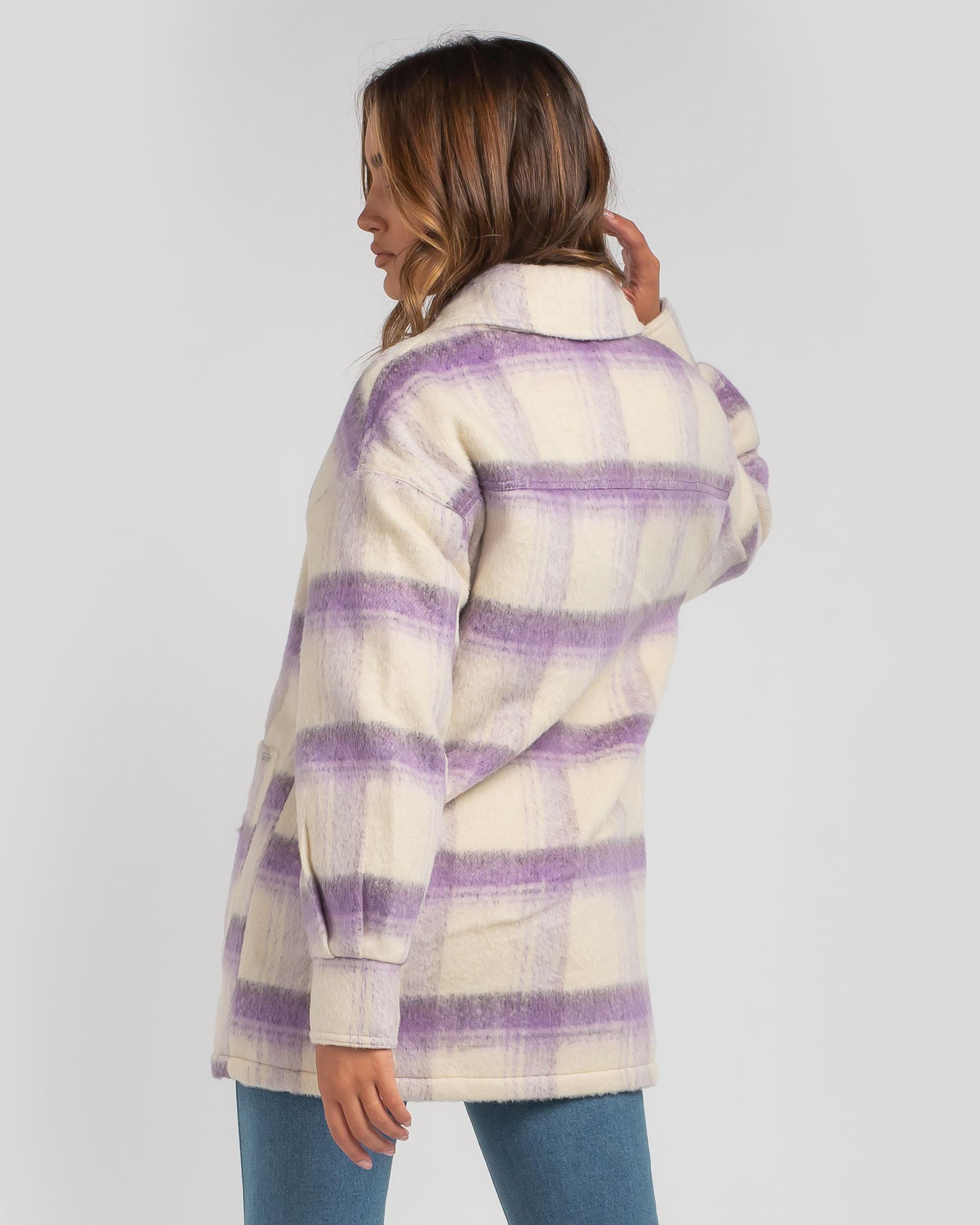 Shop Ava And Ever Esther Jacket In Cream/purple - Fast Shipping & Easy ...