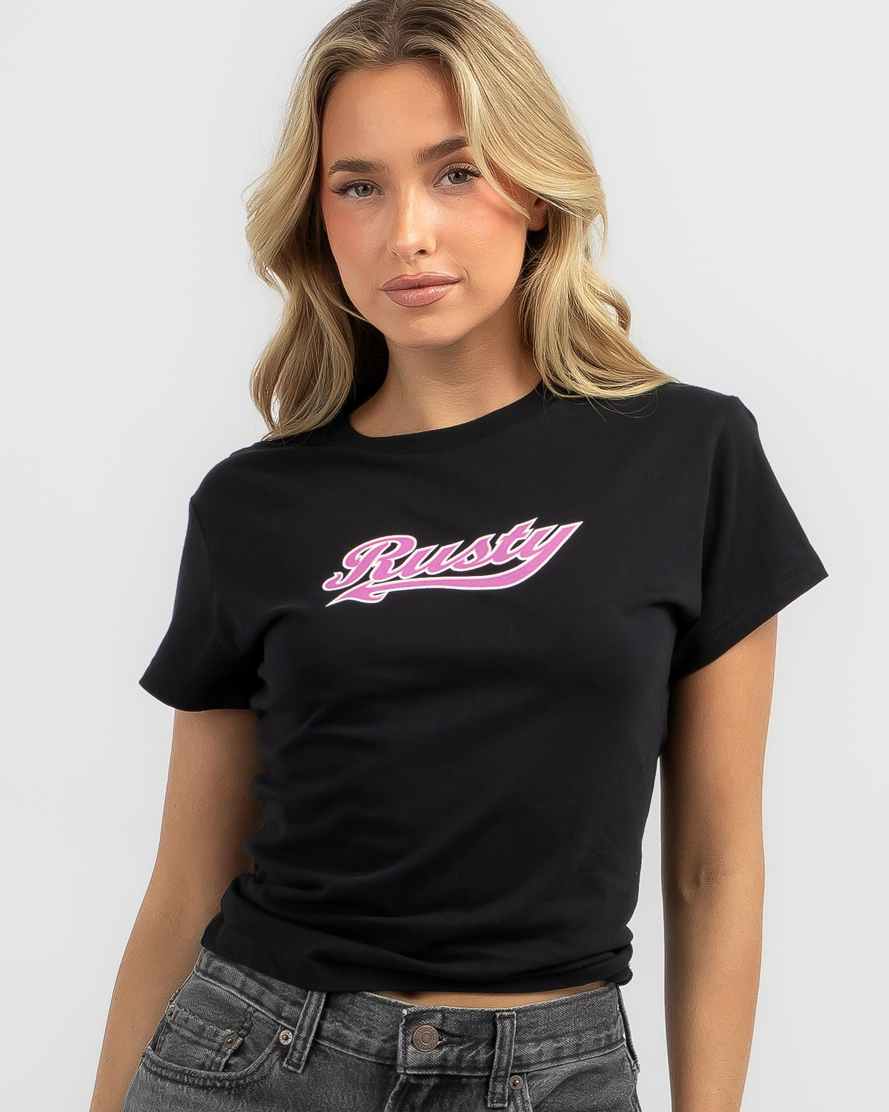 Shop Rusty Norty Skimmer Baby Tee In Black - Fast Shipping & Easy ...