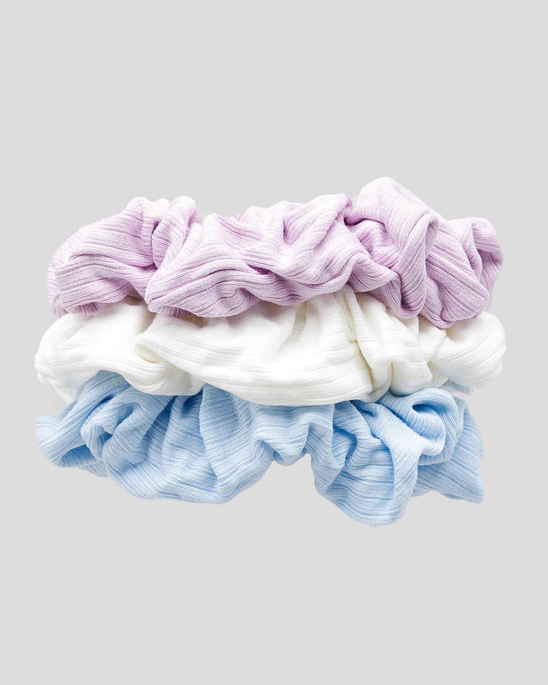 Shop Karyn In LA Rica Scrunchie Pack In Blue/lilac/white - Fast ...