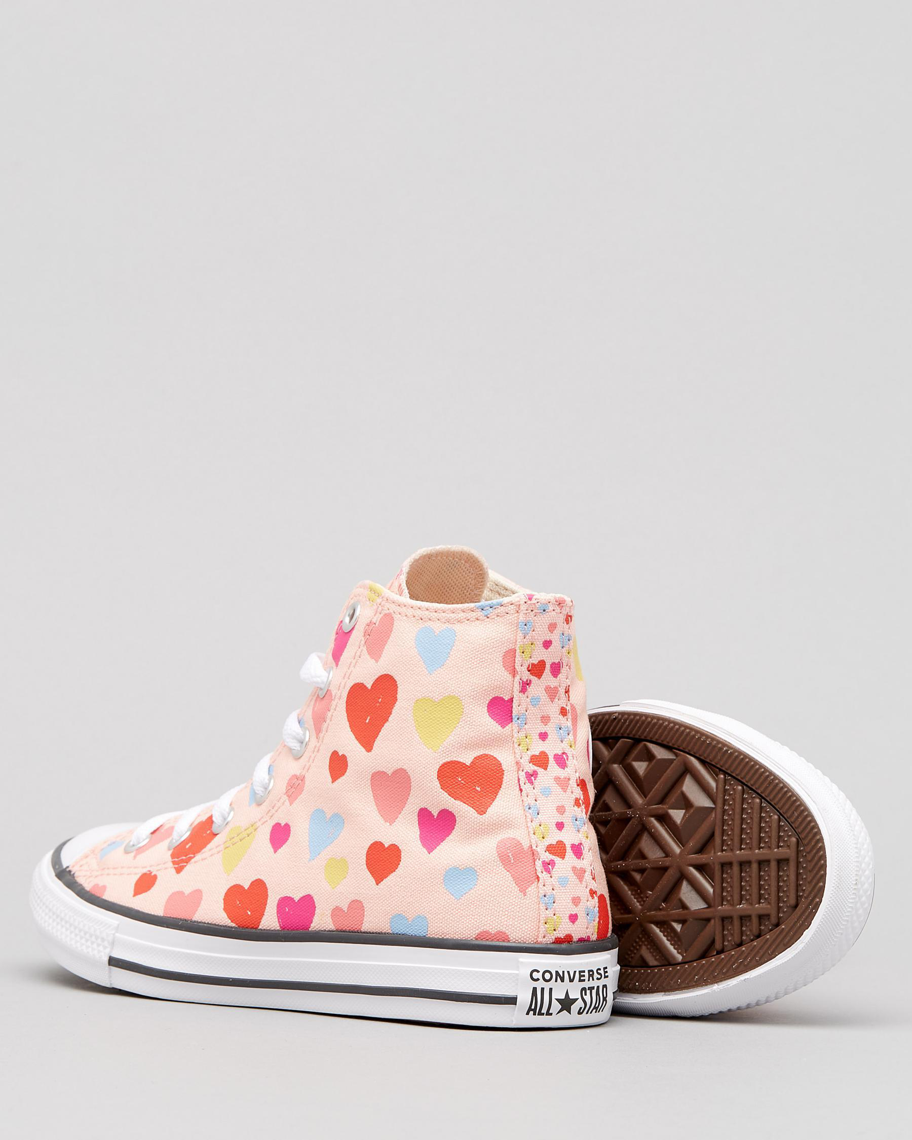 Shop Converse Girls' Chuck Taylor Hi-Top Shoes In Storm Pink/natural ...