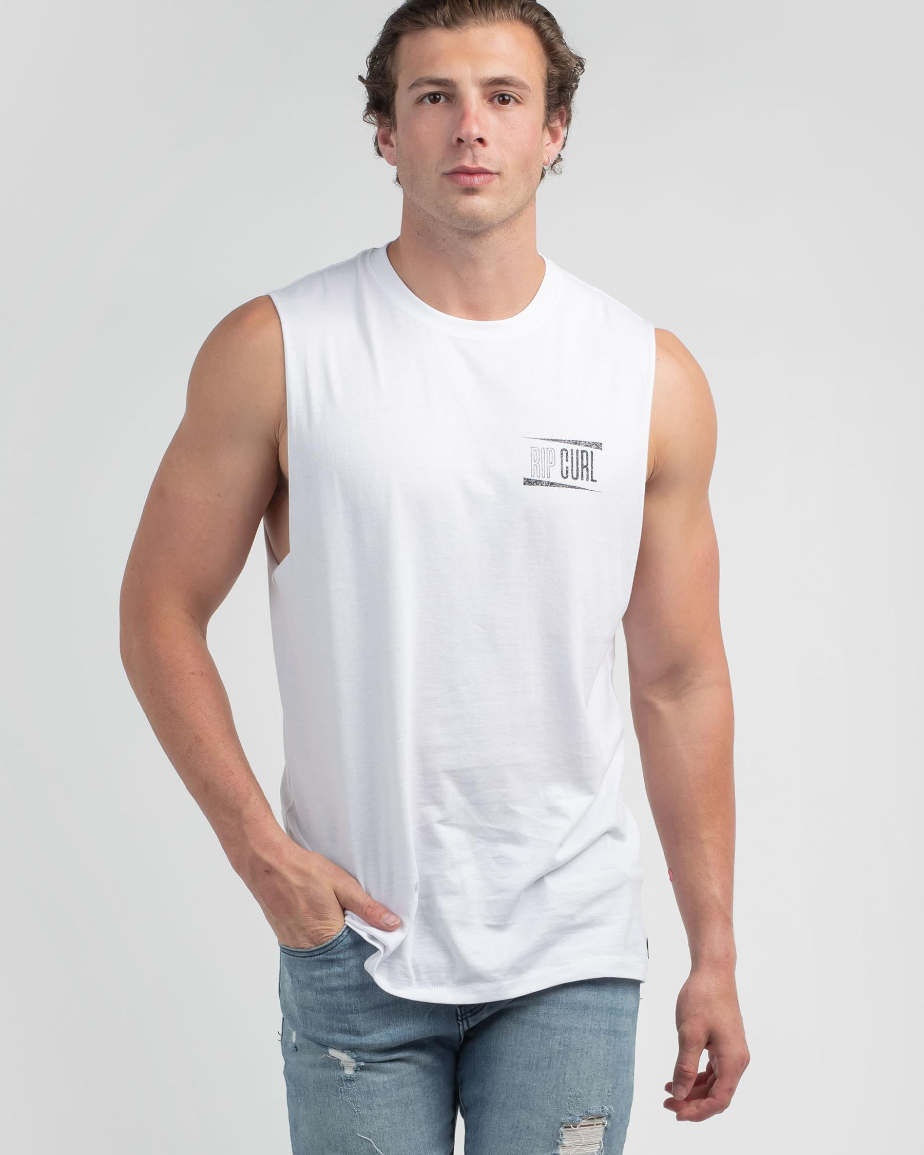 Shop Rip Curl Wedge Muscle Tank In White - Fast Shipping & Easy Returns ...