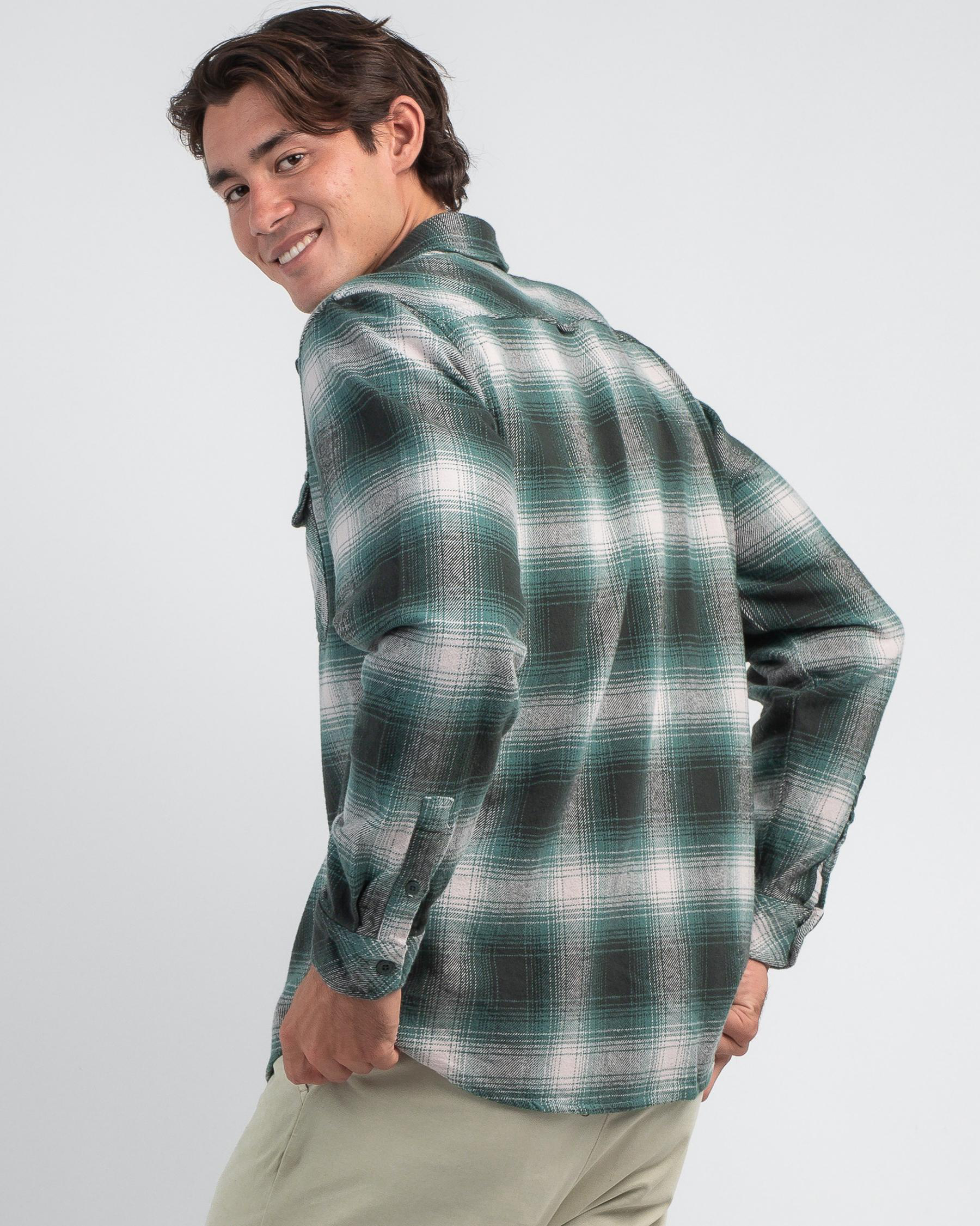 Shop Rip Curl Count Flannel Shirt In Muted Green - Fast Shipping & Easy ...