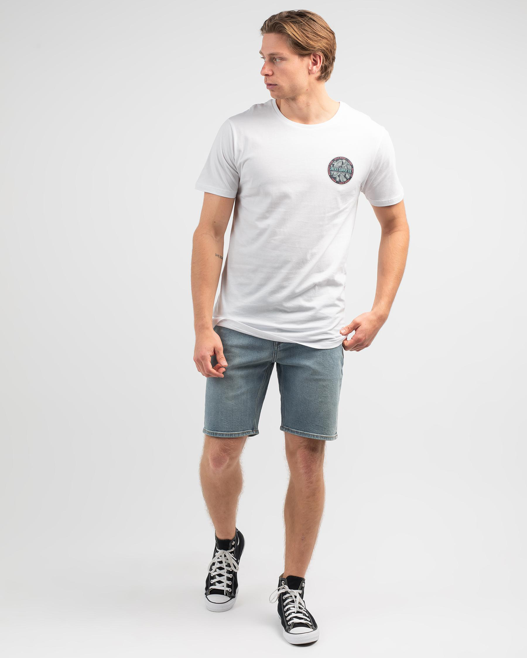 Shop Volcom Solver 19" Denim Shorts In Old Town Indigo - Fast Shipping ...