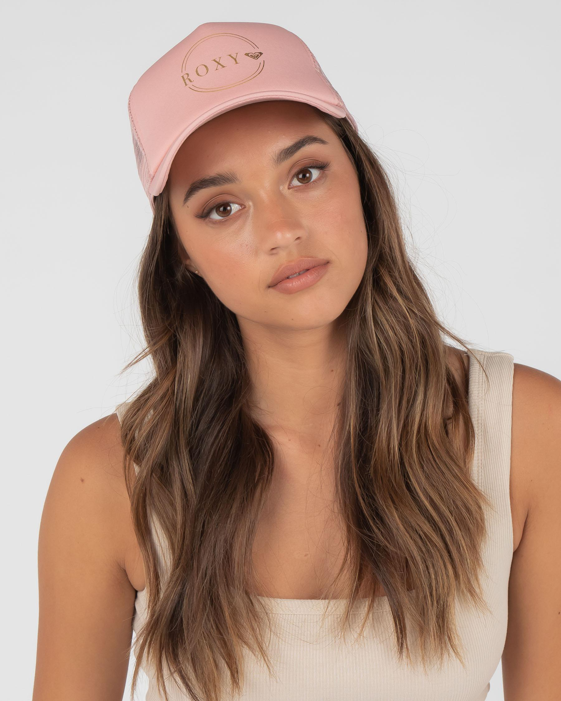 Shop Roxy Brennan Trucker Cap In Mellow Rose - Fast Shipping & Easy ...