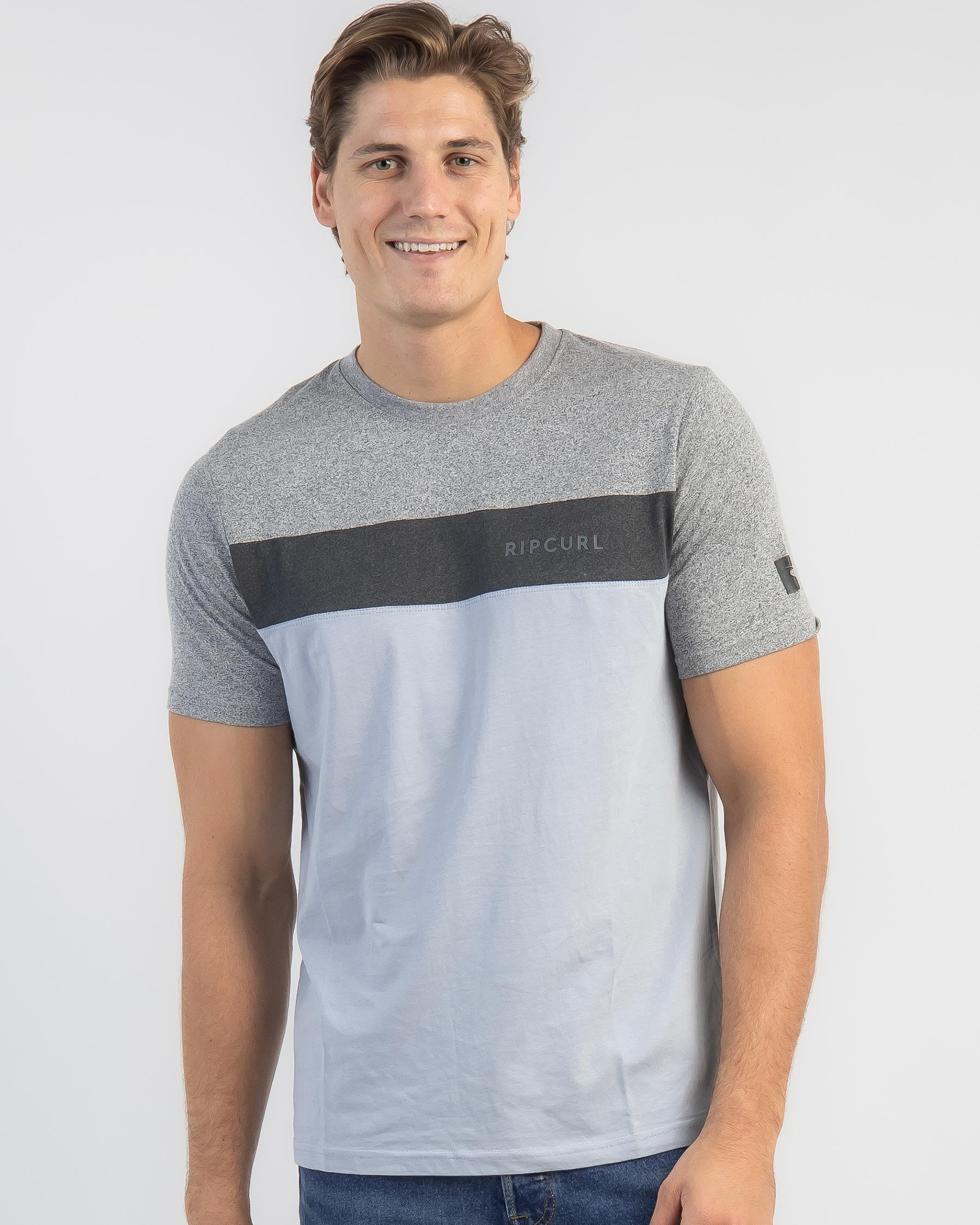 Shop Rip Curl Undertow Panel T-Shirt In Grey Marle/ Black Marle - Fast ...