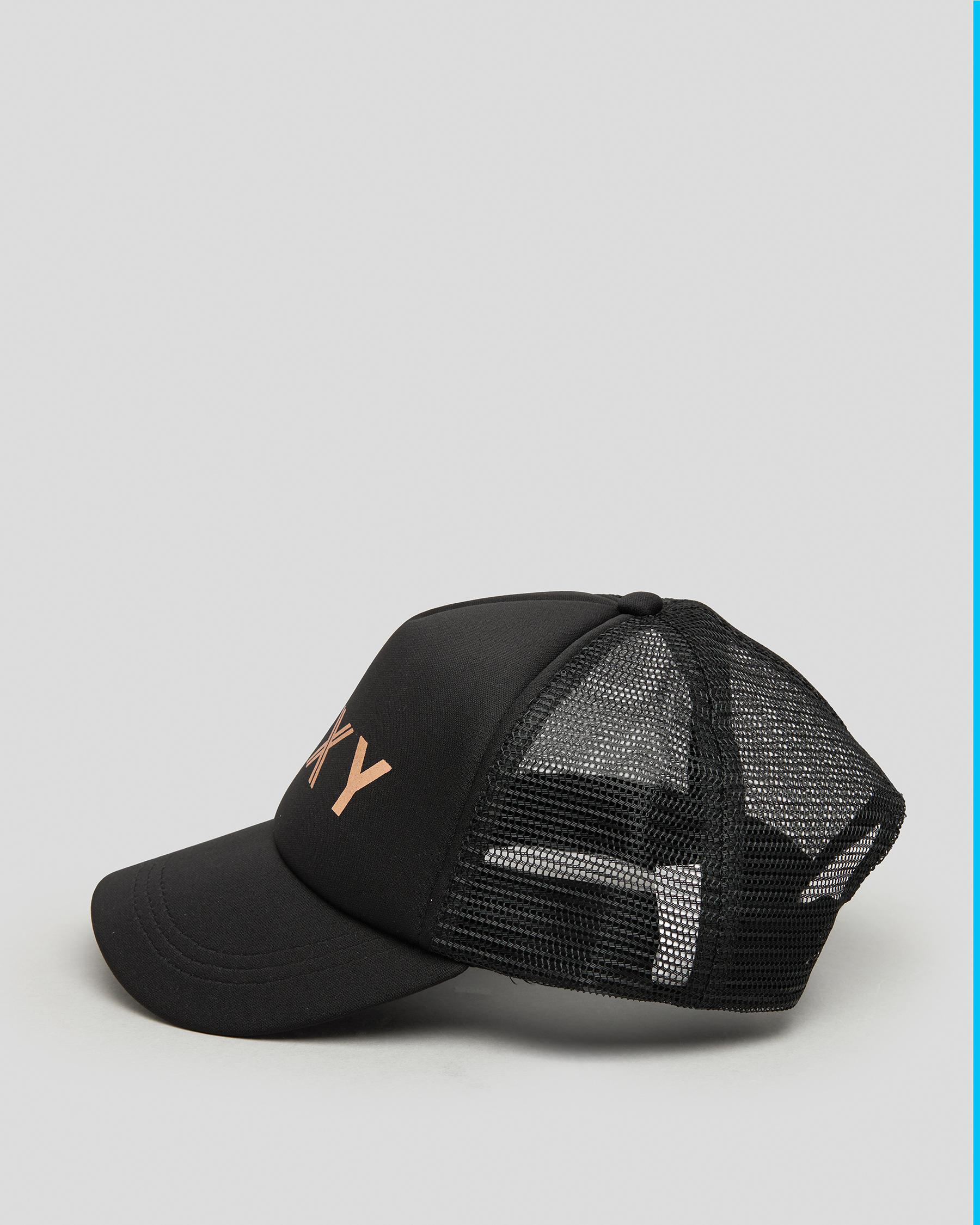 Shop Roxy Girls' Reggae Town Trucker Cap In Anthracite - Fast Shipping ...