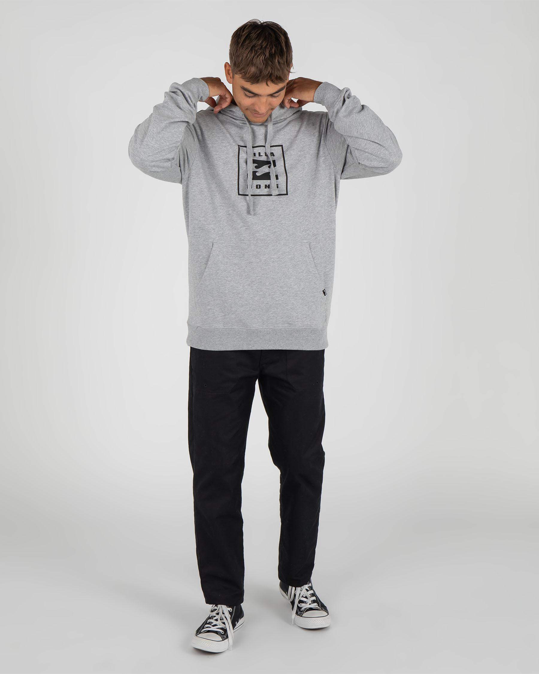 Shop Billabong Power Stack Pop Hoodie In Grey Heather - Fast Shipping ...