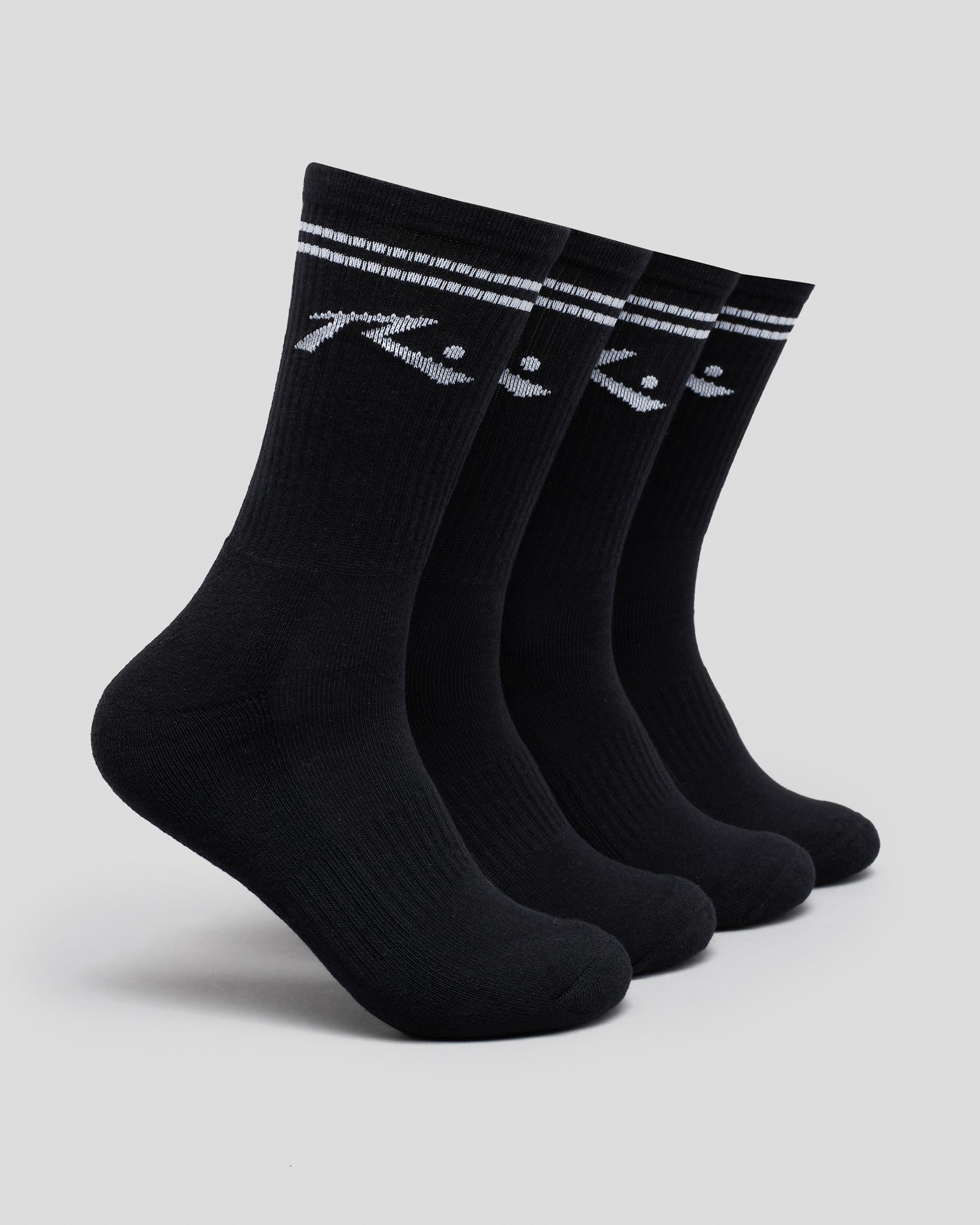 Shop Rusty Comp Mid Calf Socks 4 Pack In Black - Fast Shipping & Easy ...