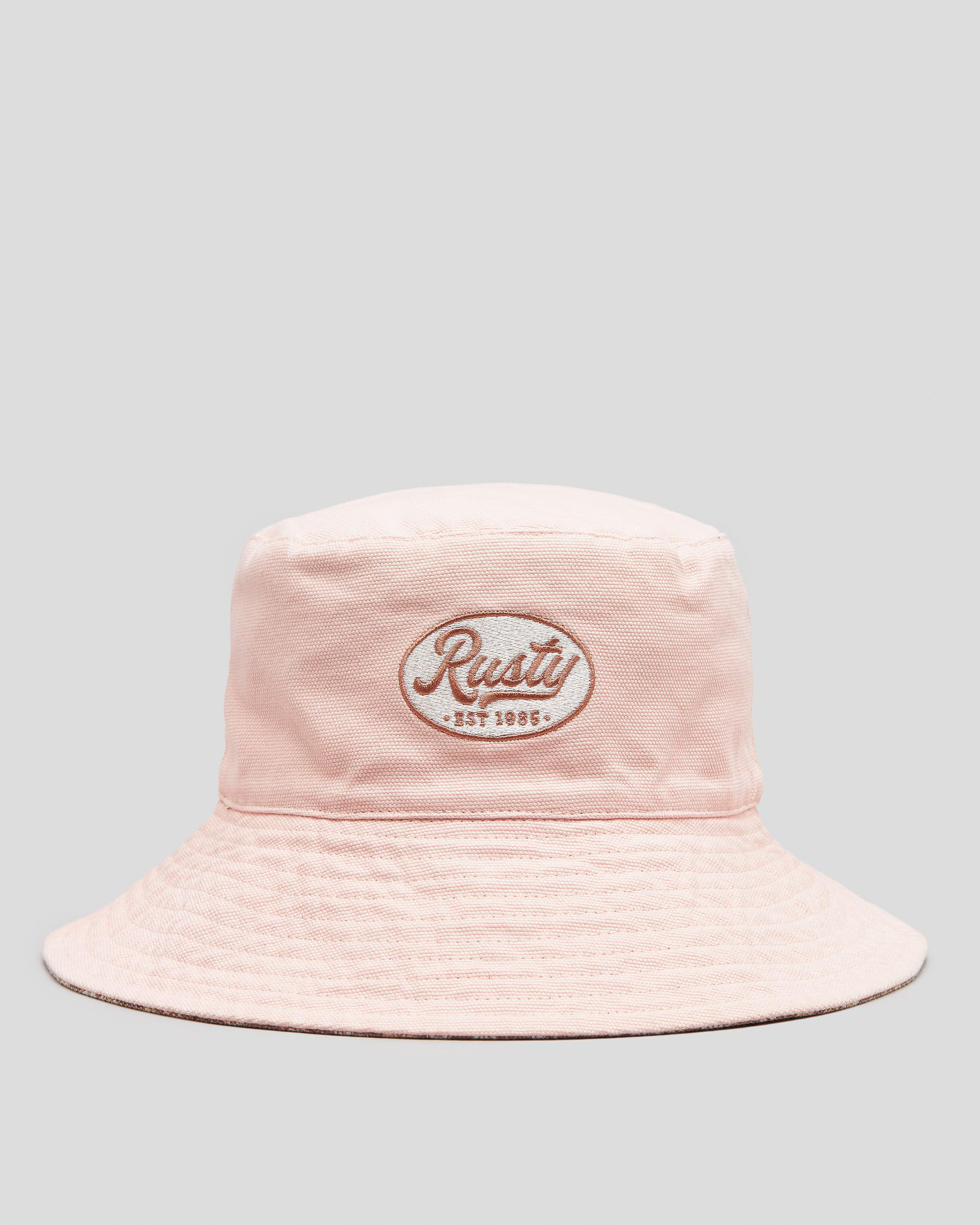 Shop Rusty Vacay Time Reversible Bucket Hat In Vintage Pink - Fast ...