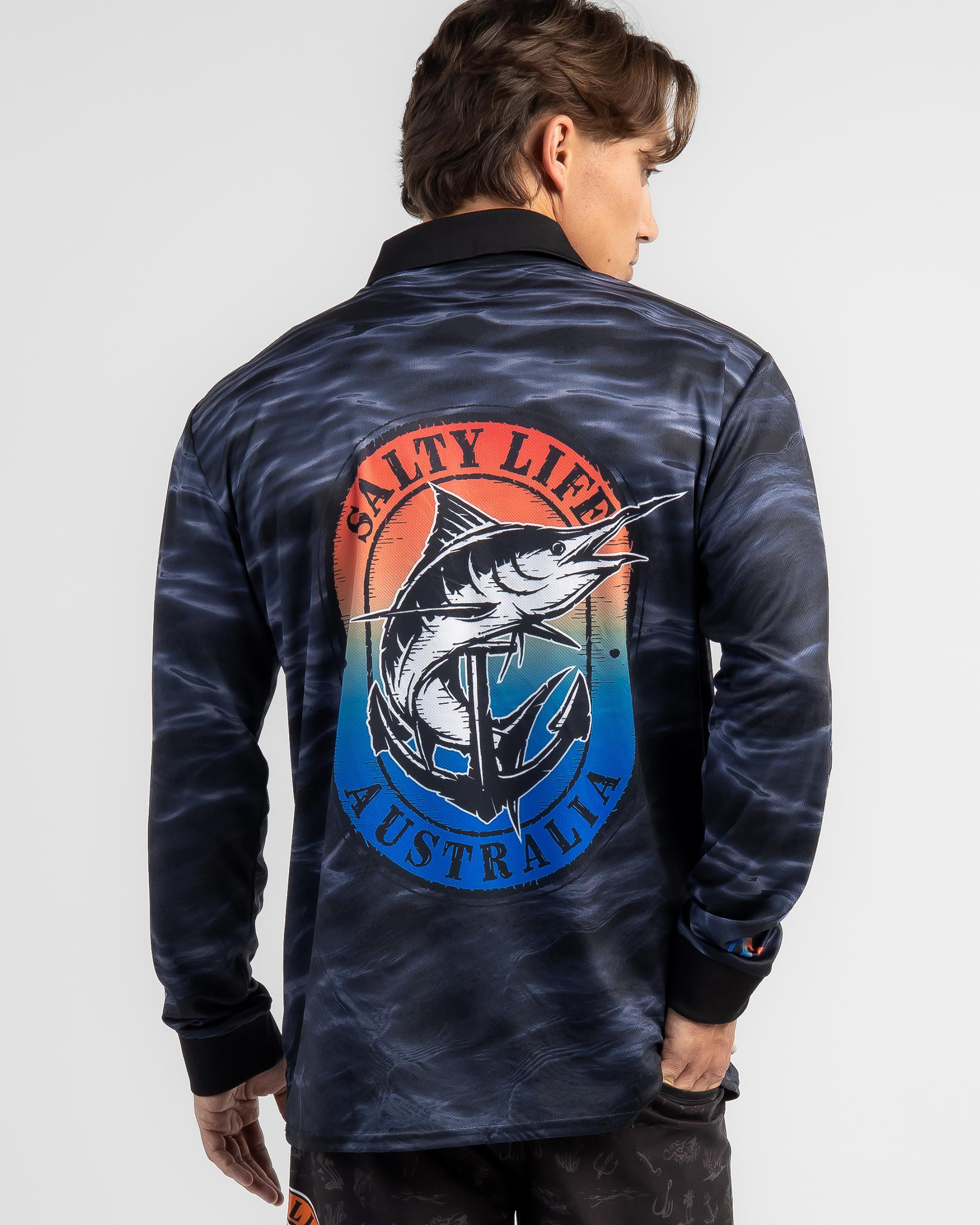 Shop Salty Life Cheers Fishing Shirt In Black - Fast Shipping & Easy ...