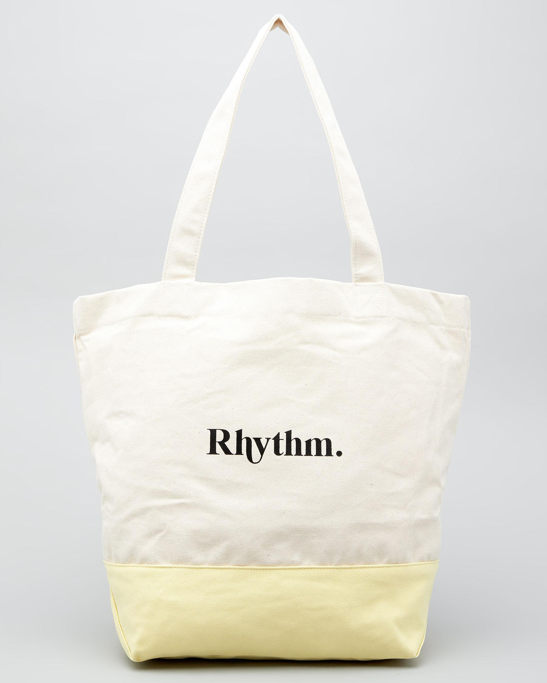Shop Rhythm Two-Tone Beach Bag In Lemon - Fast Shipping & Easy Returns ...