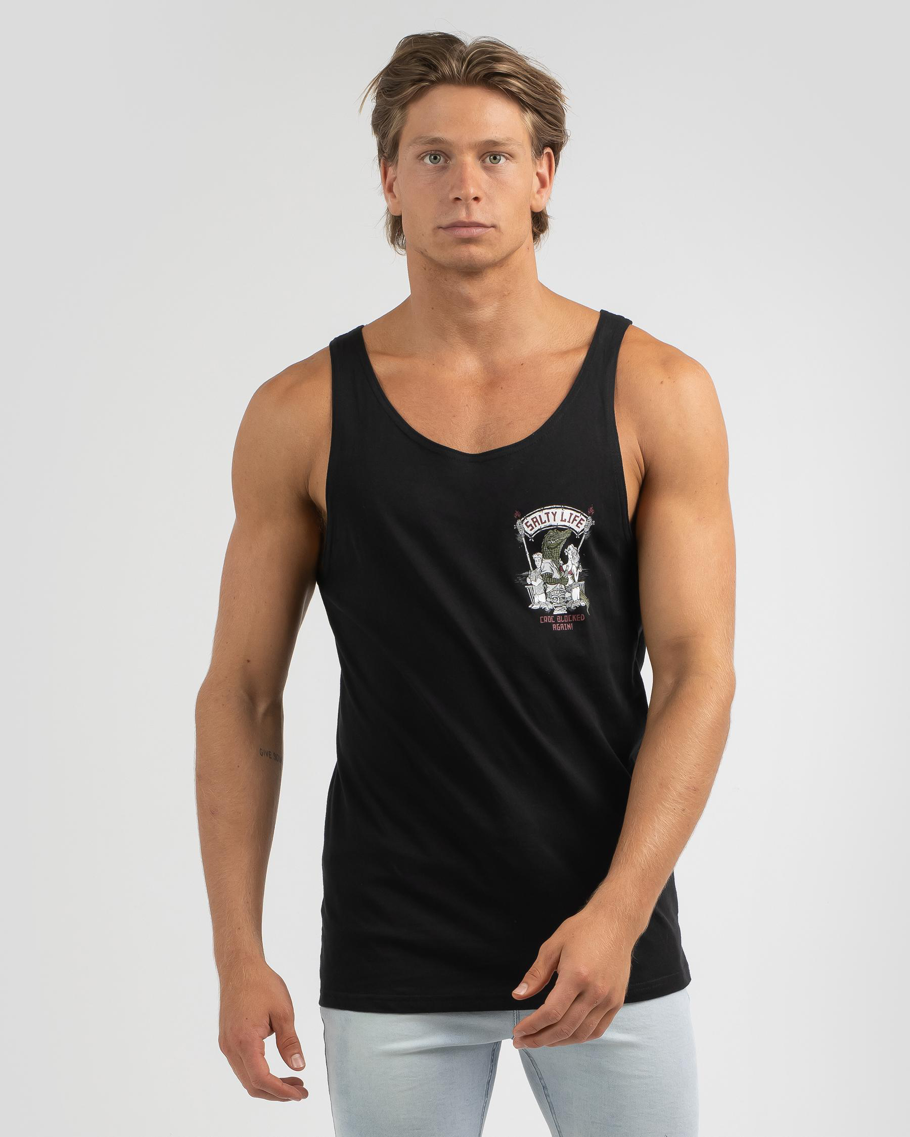Shop Salty Life Croc Block Singlet In Black - Fast Shipping & Easy ...