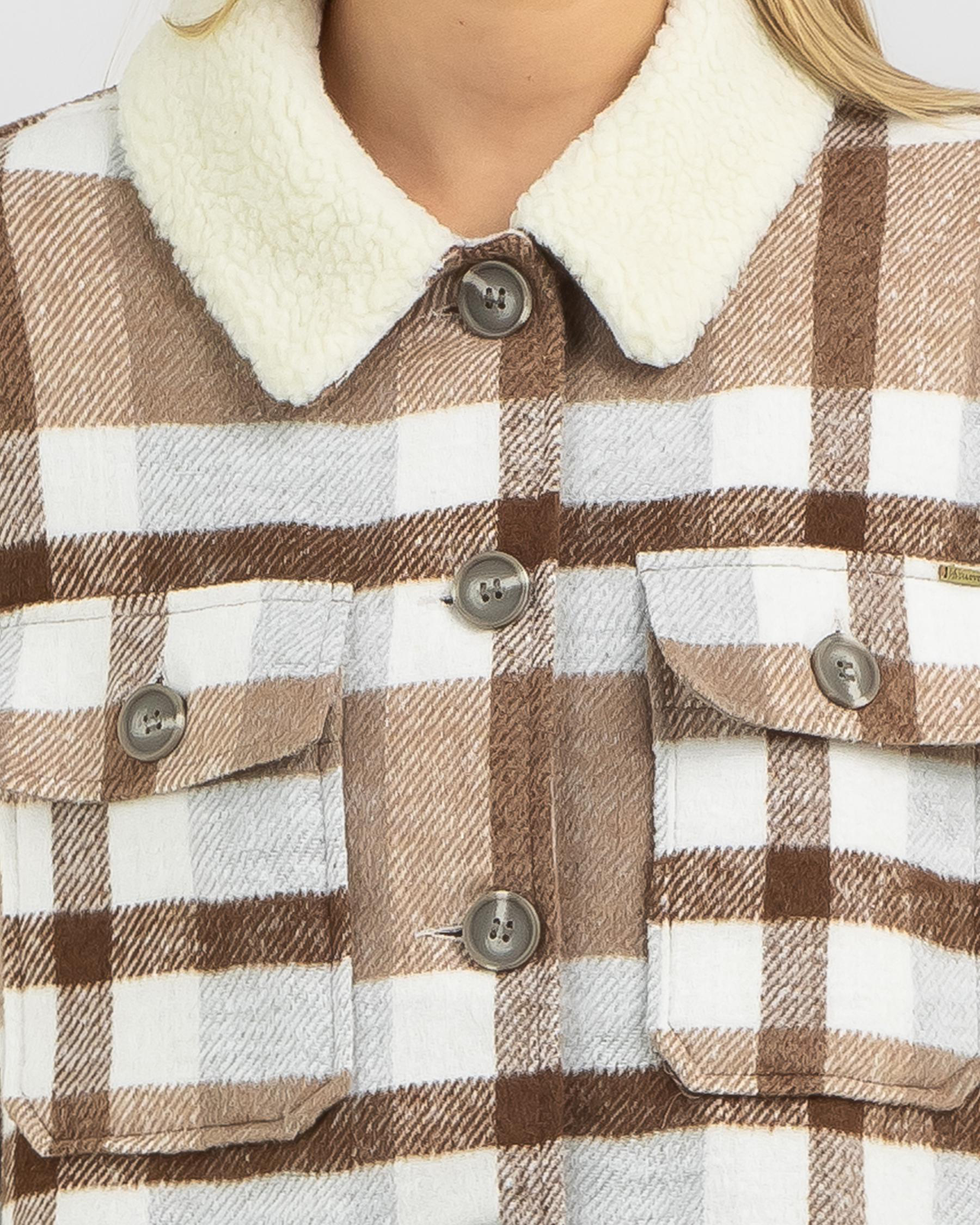 Shop Ava And Ever Bobbie Shacket In Cream/tan-grey - Fast Shipping ...
