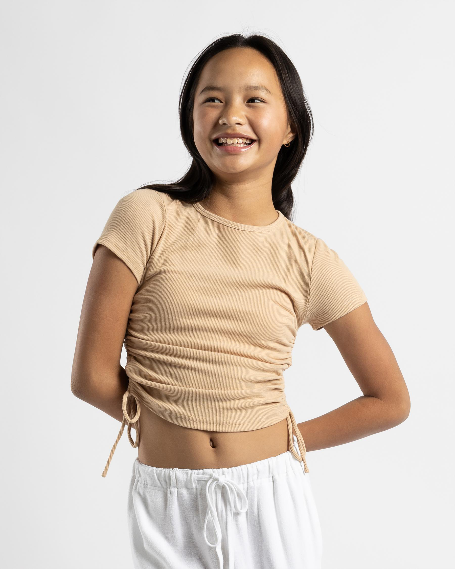 Shop Ava And Ever Girls' Kenny Top In Beige - Fast Shipping & Easy ...