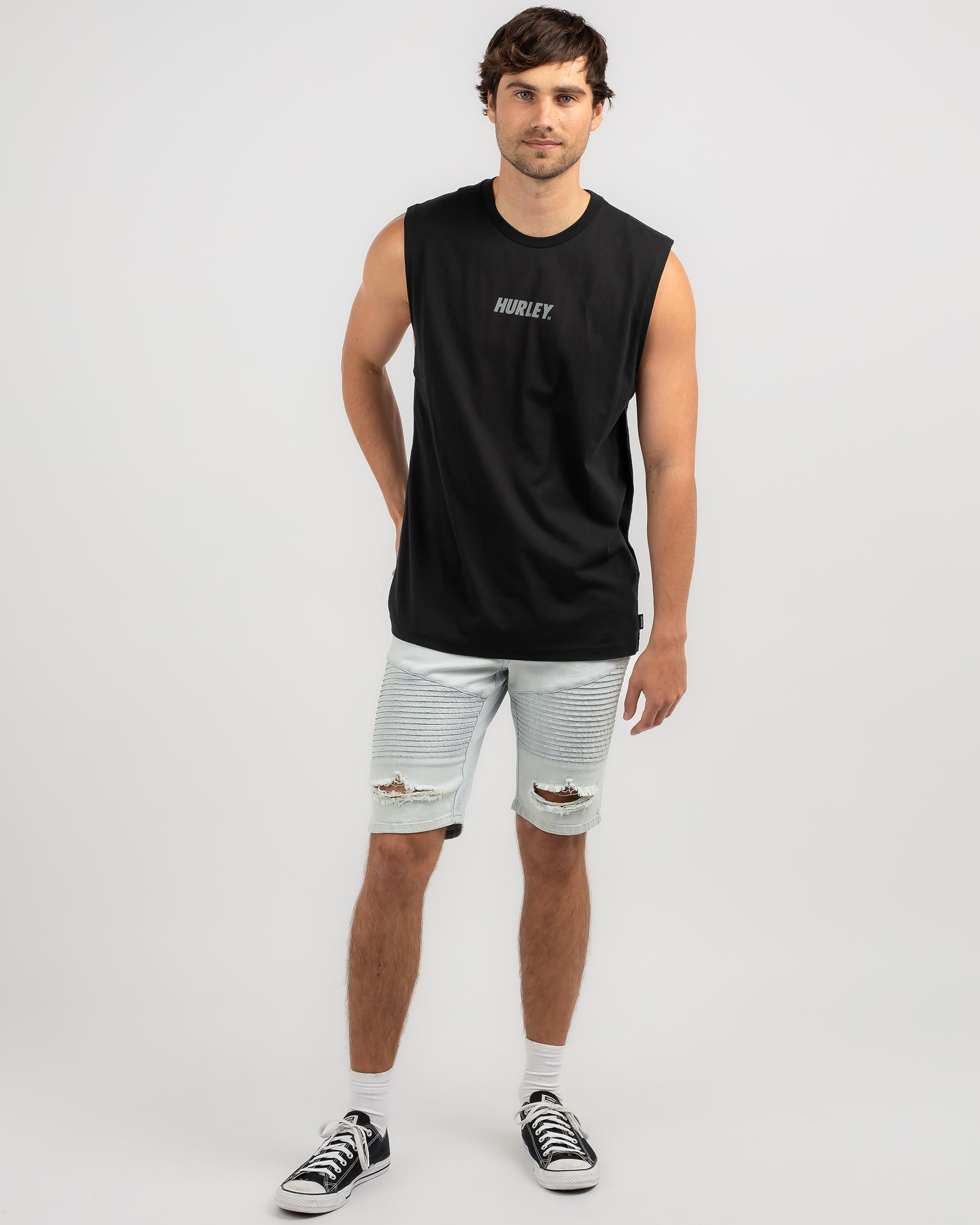 Shop Hurley Fastlane Muscle Tank In Black - Fast Shipping & Easy ...