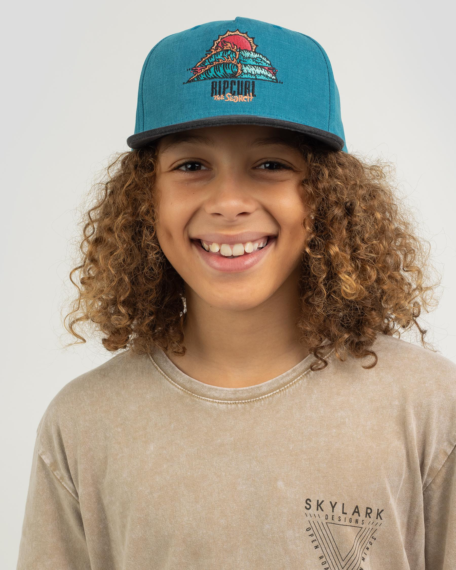 Shop Rip Curl Boys' Origins Snapback Cap In Black/blue - Fast Shipping ...