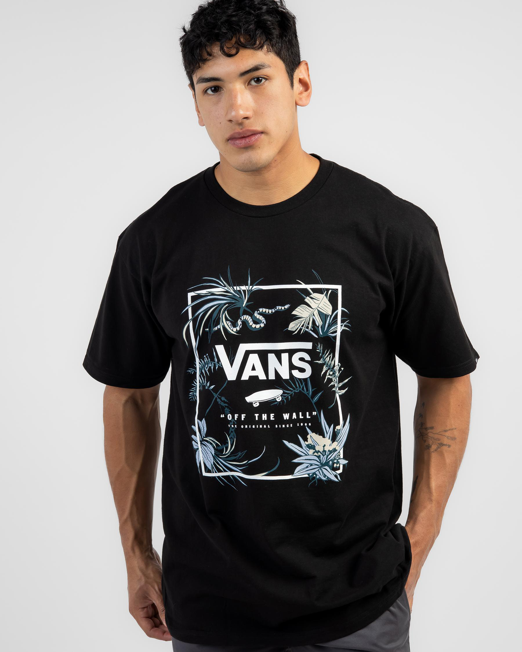Shop Vans Classic Print Box T-Shirt In Black/deep Teal - Fast Shipping ...