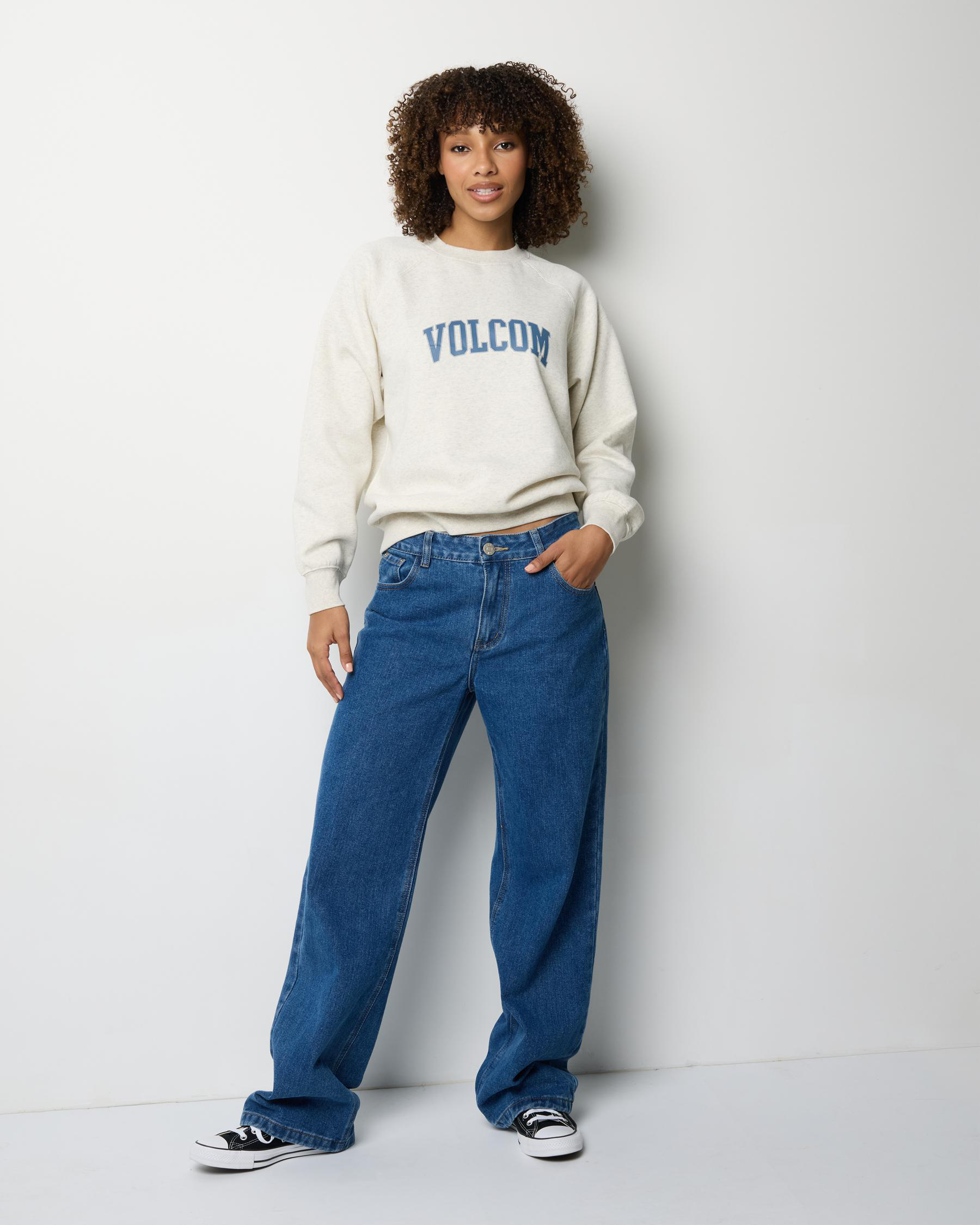 Shop Volcom Get More II Crewneck Sweatshirt In Oat Marle - Fast ...