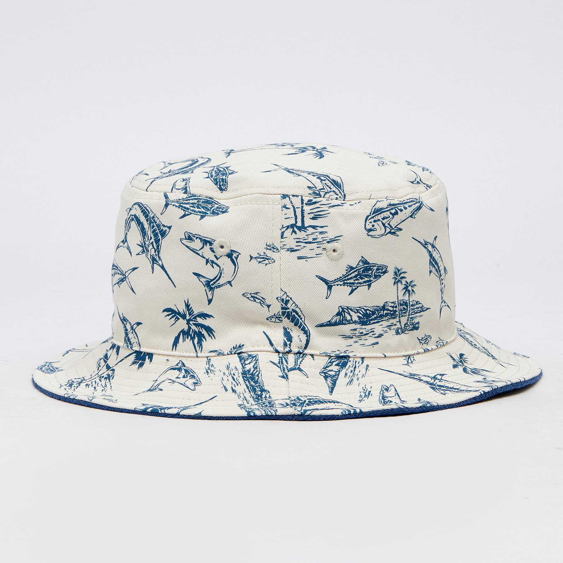Shop Salty Life Trawler Reversible Bucket Hat In Stone/navy - Fast ...