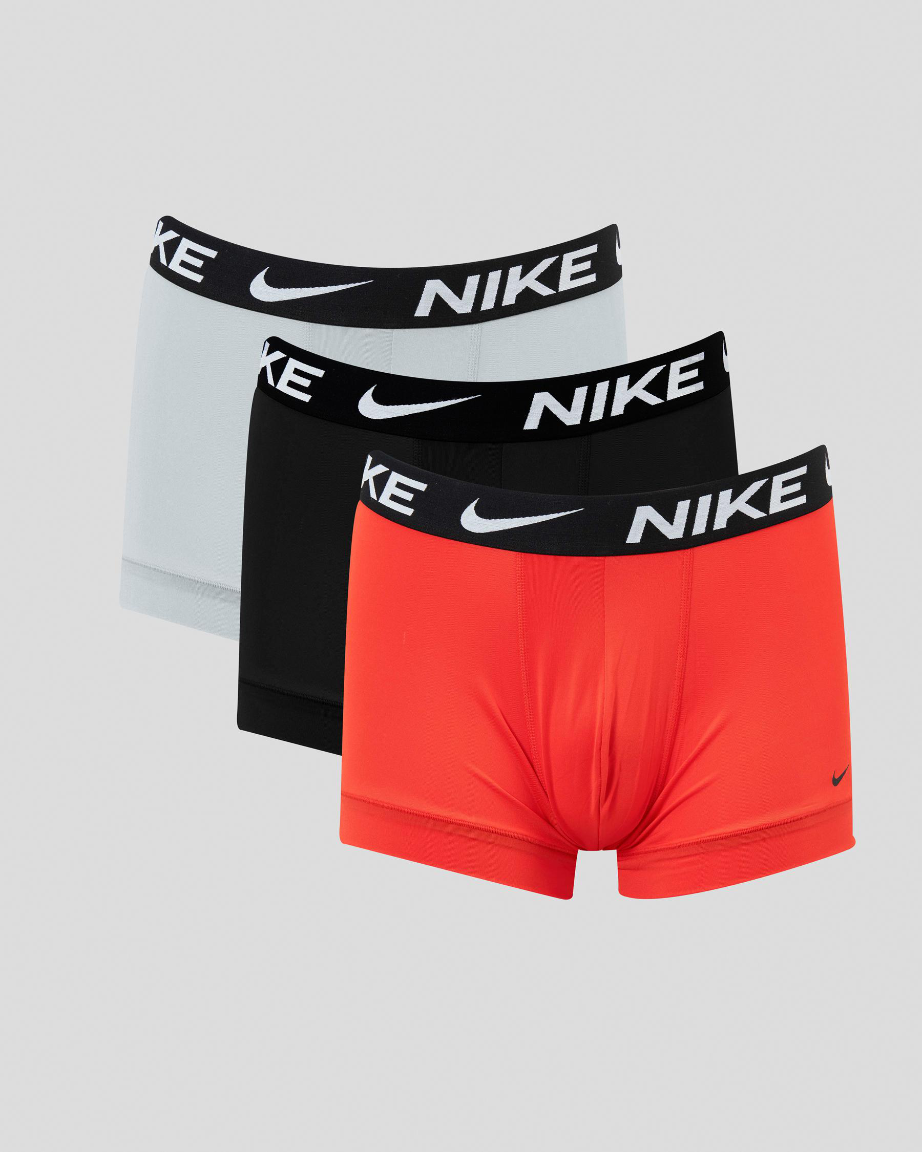 Shop Nike Essential Micro Trunk 3 Pack In Team Orange/wolf Grey/ Black ...