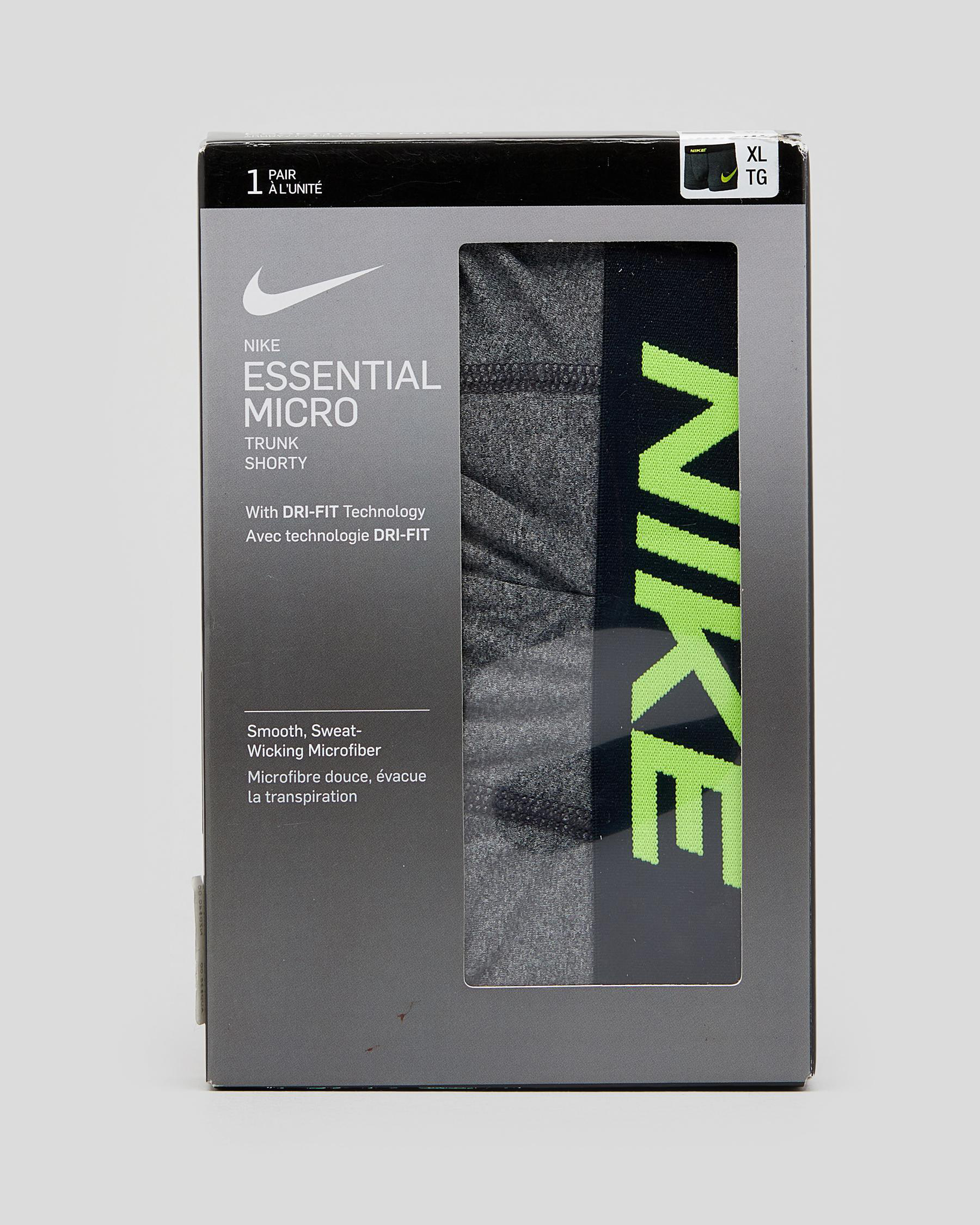 Shop Nike Essential Micro Trunk In Charcoal Heather/volt - Fast ...