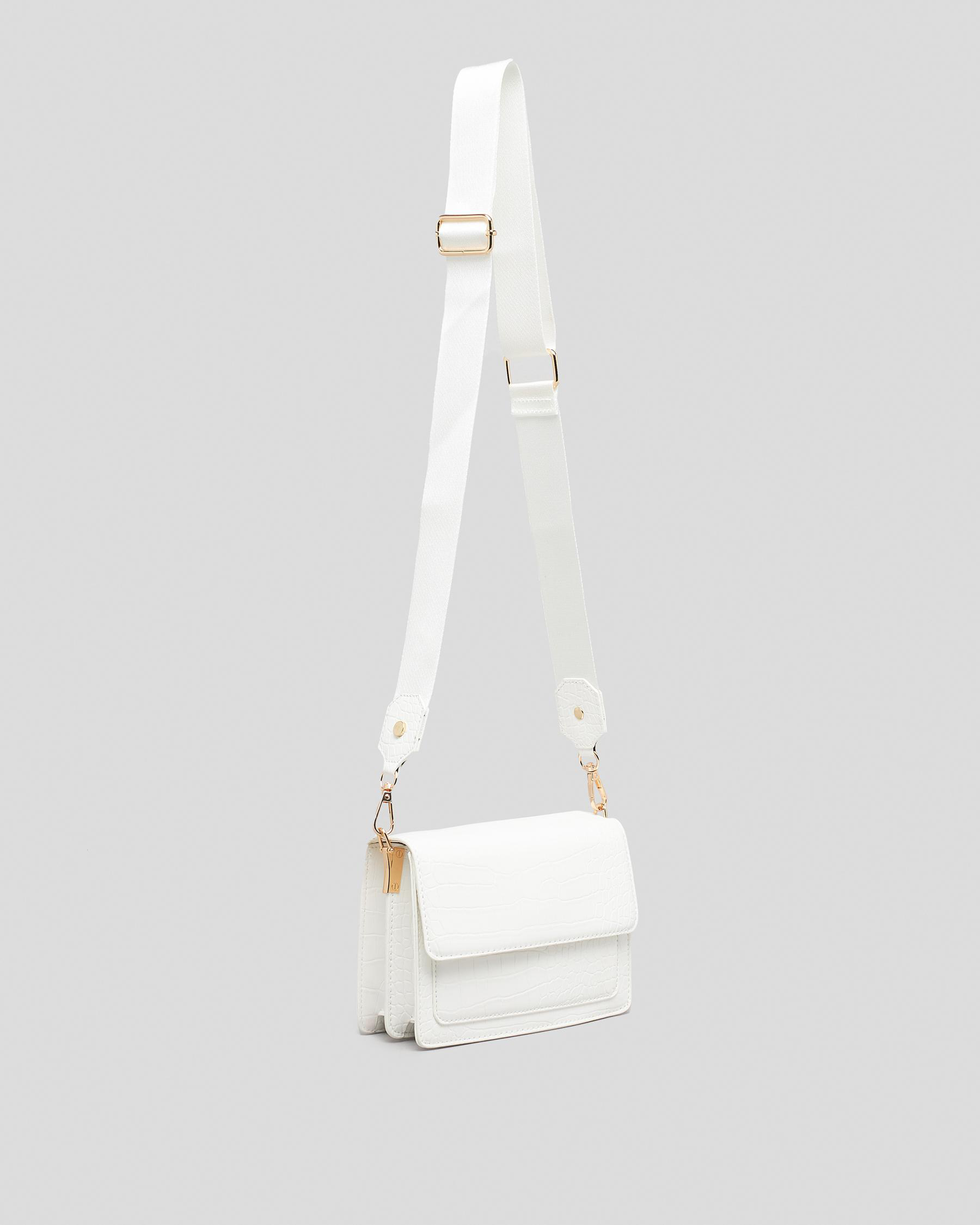 Shop Ava And Ever Mason Crossbody Bag In White Croc - Fast Shipping ...