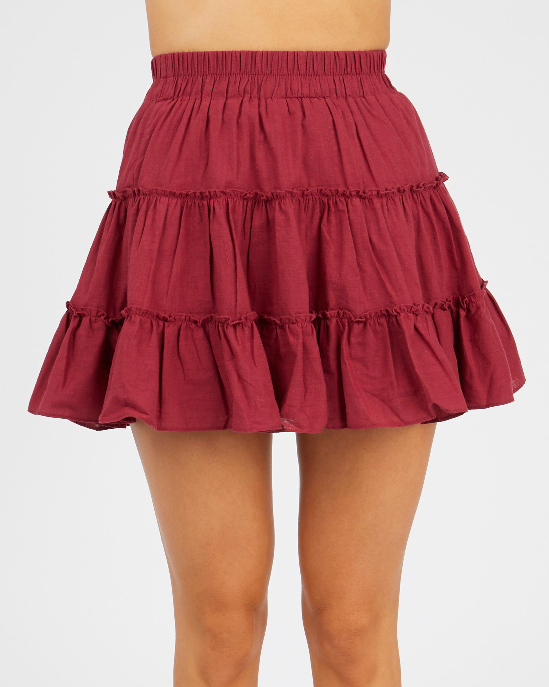 Shop Mooloola Leta Skirt In Berry - Fast Shipping & Easy Returns - City ...
