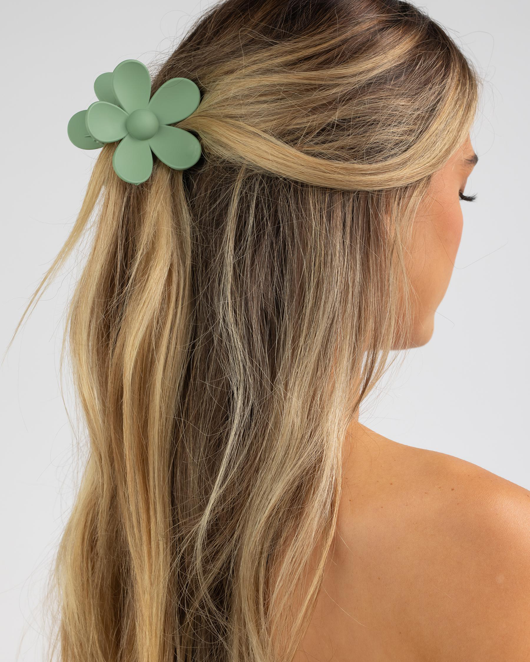 Shop Karyn In LA Kay Flower Hair Claw Clip In Sage - Fast Shipping ...