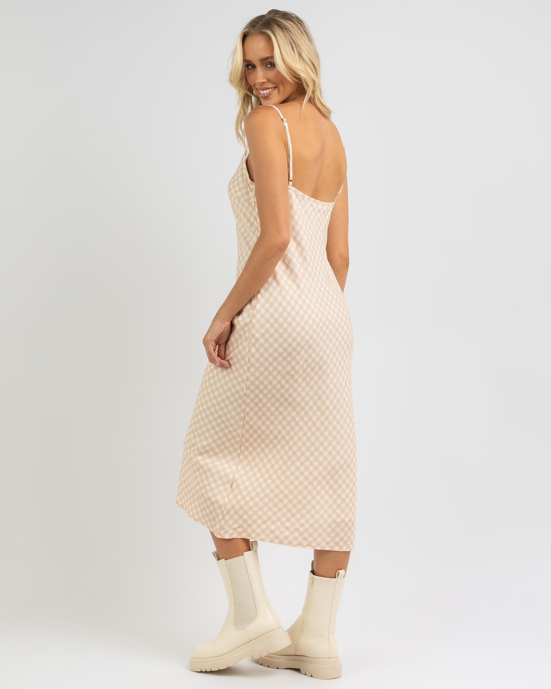 Shop Rhythm Cally Midi Dress In Mocha - Fast Shipping & Easy Returns ...