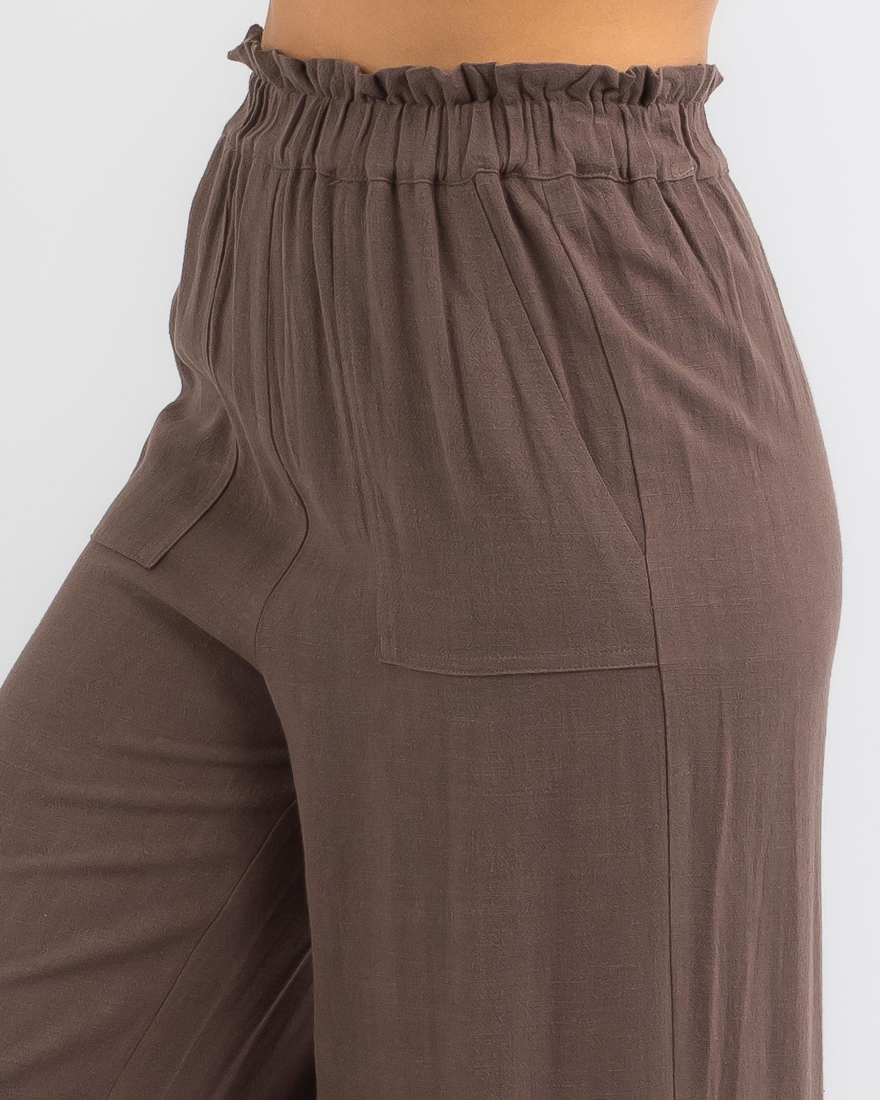 Shop Ava And Ever Fraser Beach Pants In Dark Chocolate - Fast Shipping ...