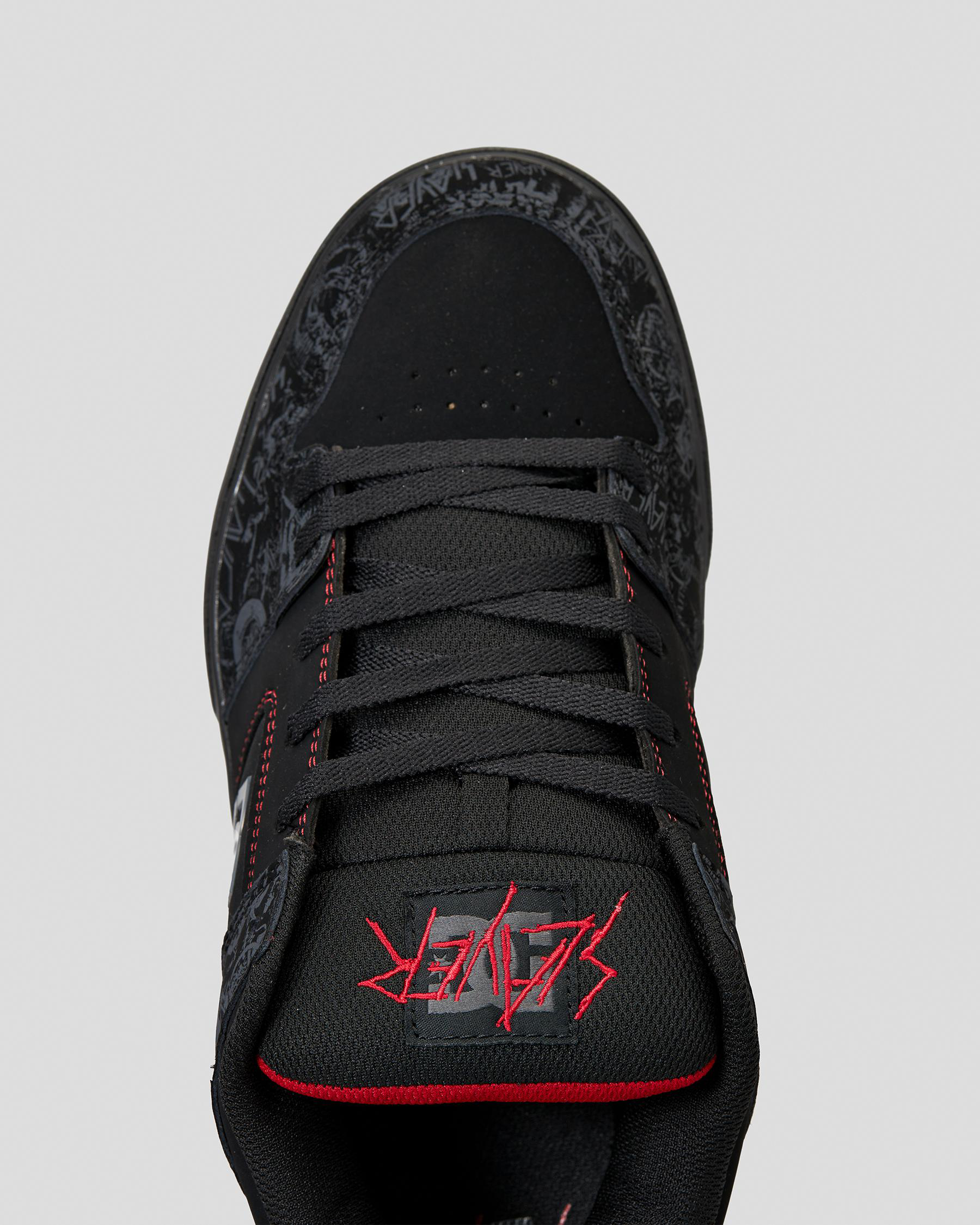 Shop DC Shoes Slayer Pure Shoes In Black/grey/red - Fast Shipping ...