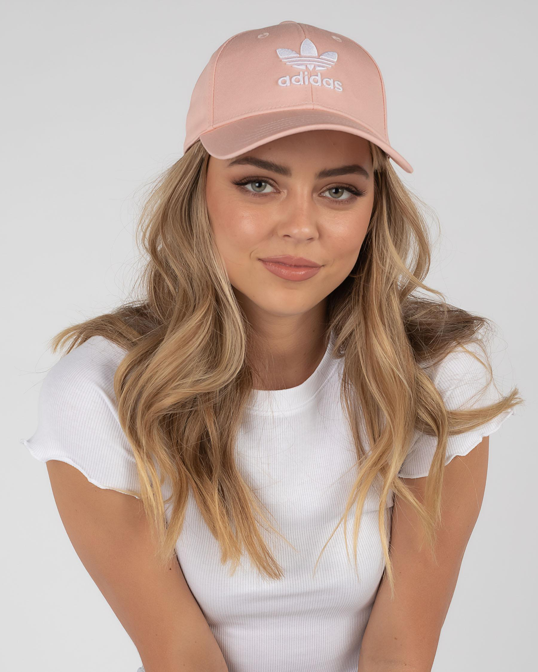 Shop adidas Trefoil Class Cap In Vapour Pink/ White - Fast Shipping ...